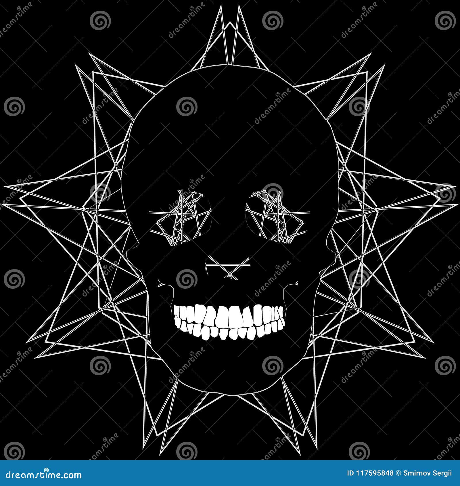 Human Skull Geometry and Design Stock Illustration - Illustration of ...