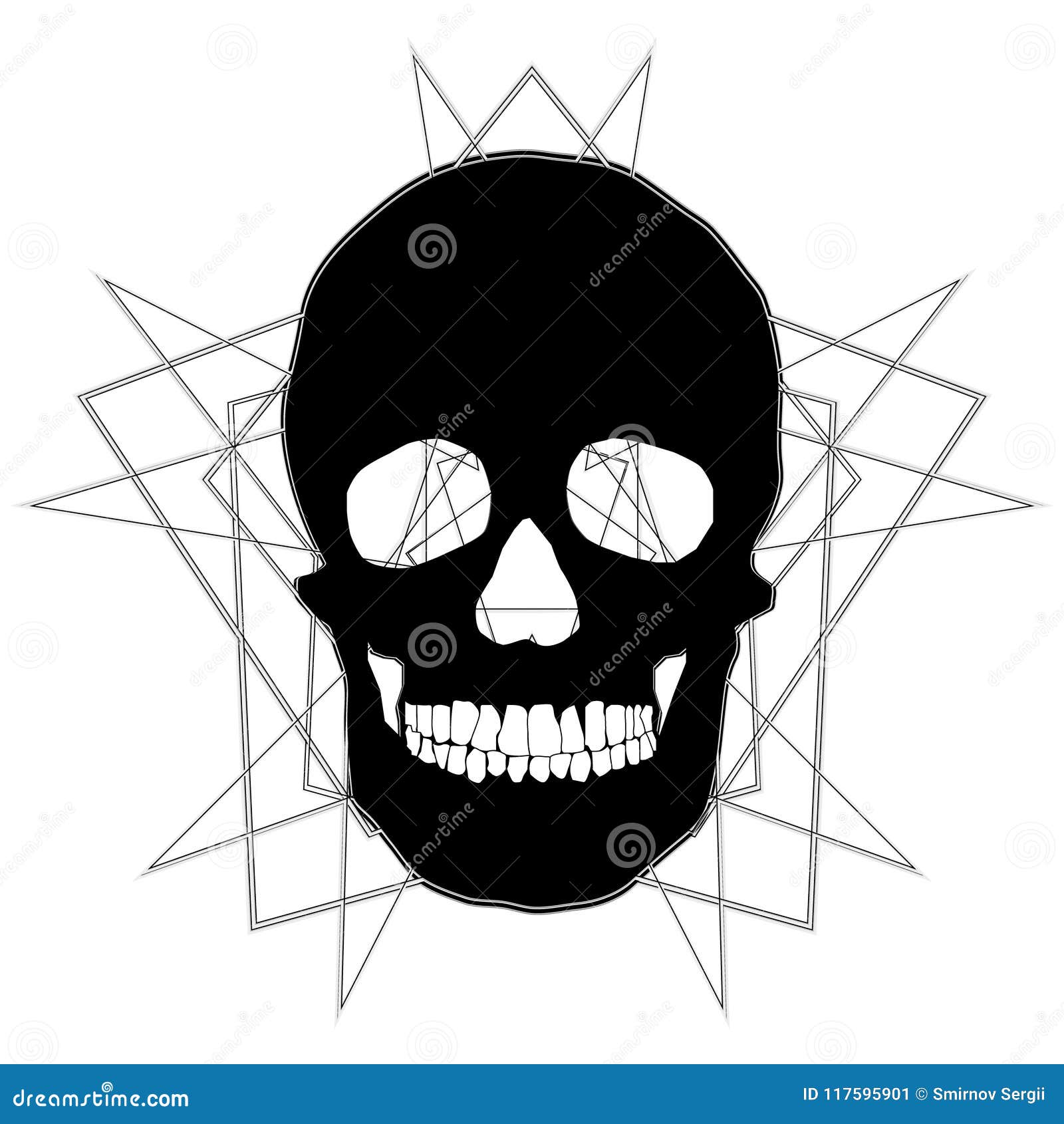 Human Skull Geometry and Design Stock Illustration - Illustration of ...