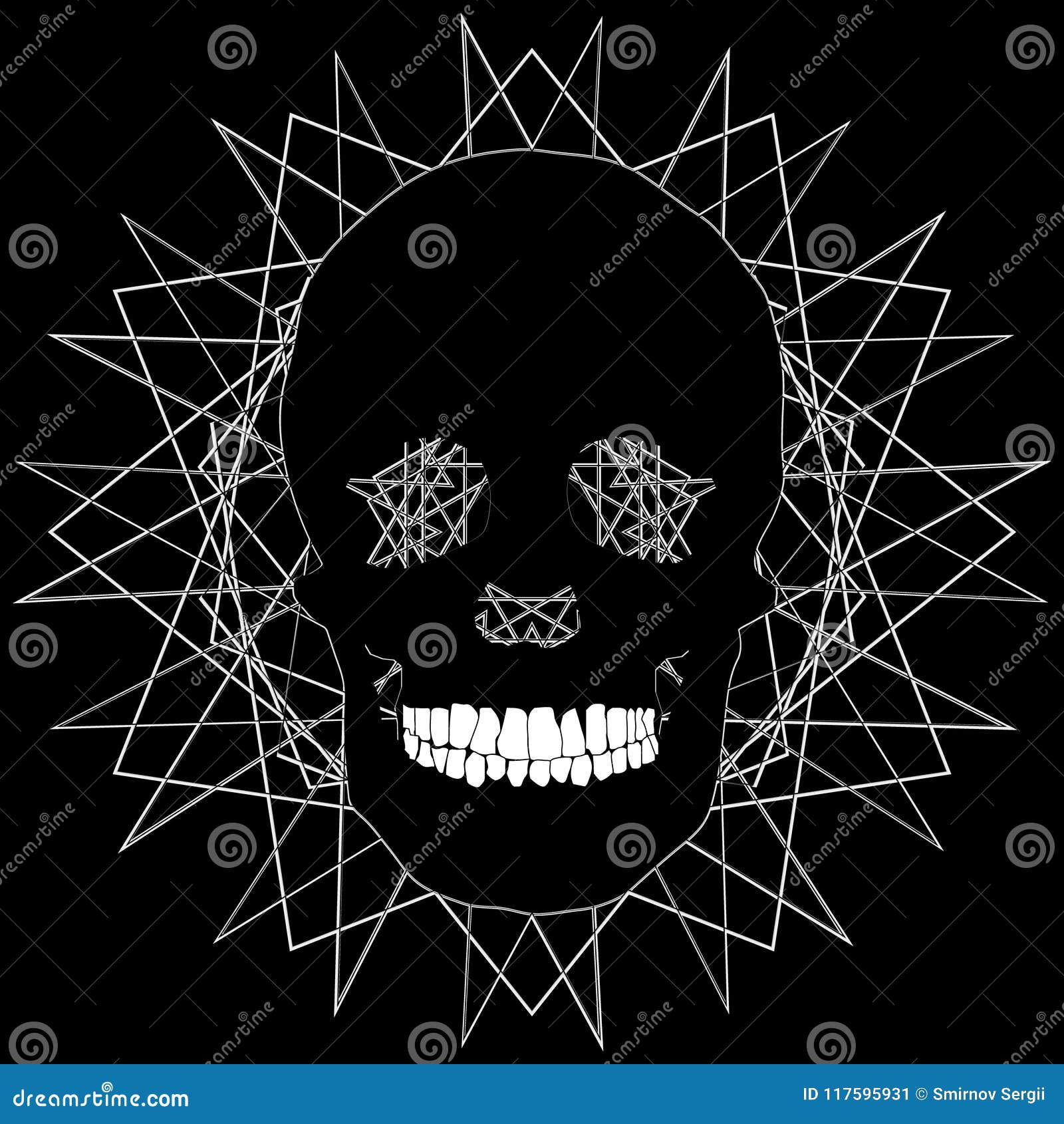 Human Skull Geometry and Design Stock Illustration - Illustration of ...