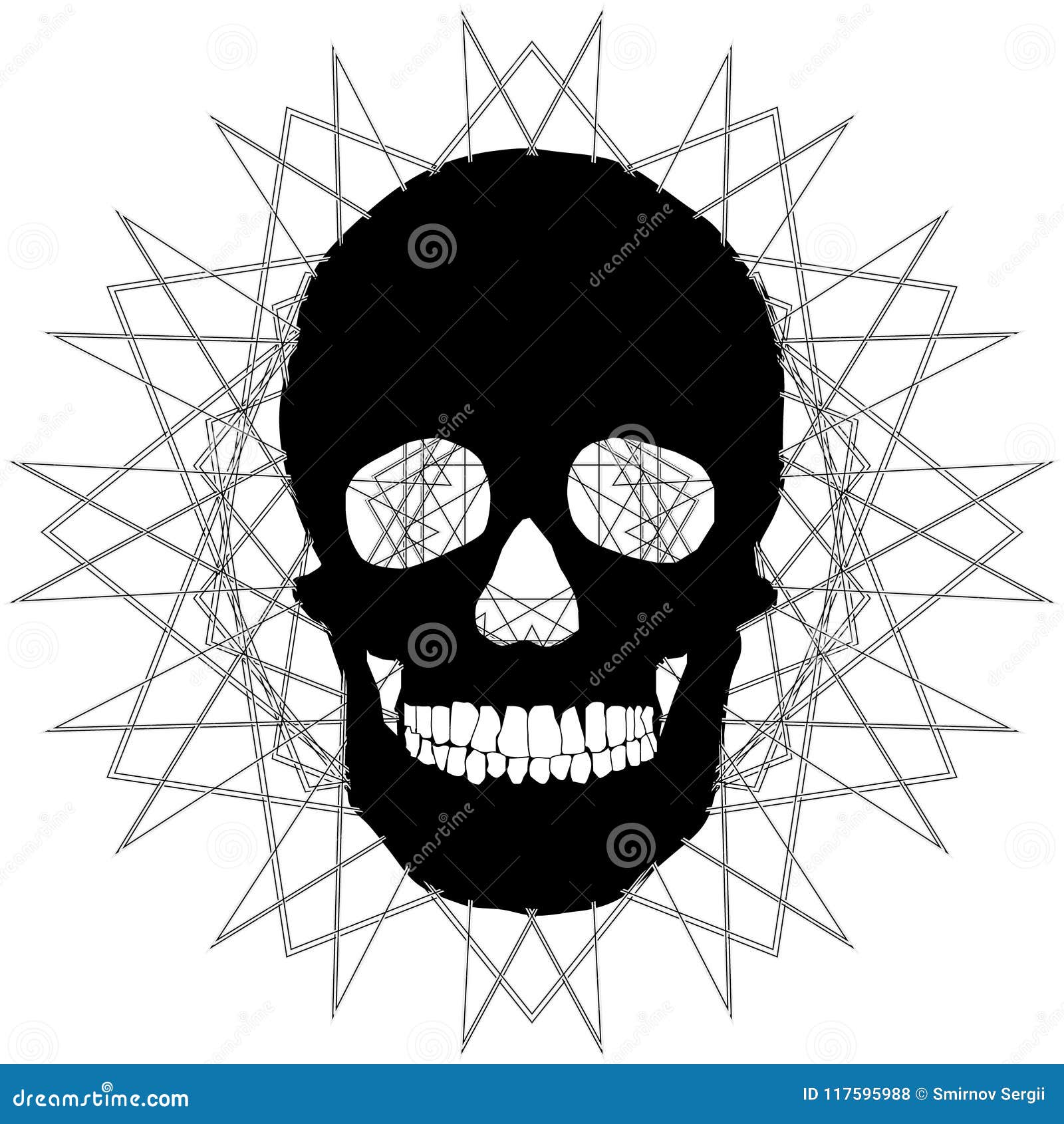 Human Skull Geometry and Design Stock Illustration - Illustration of ...
