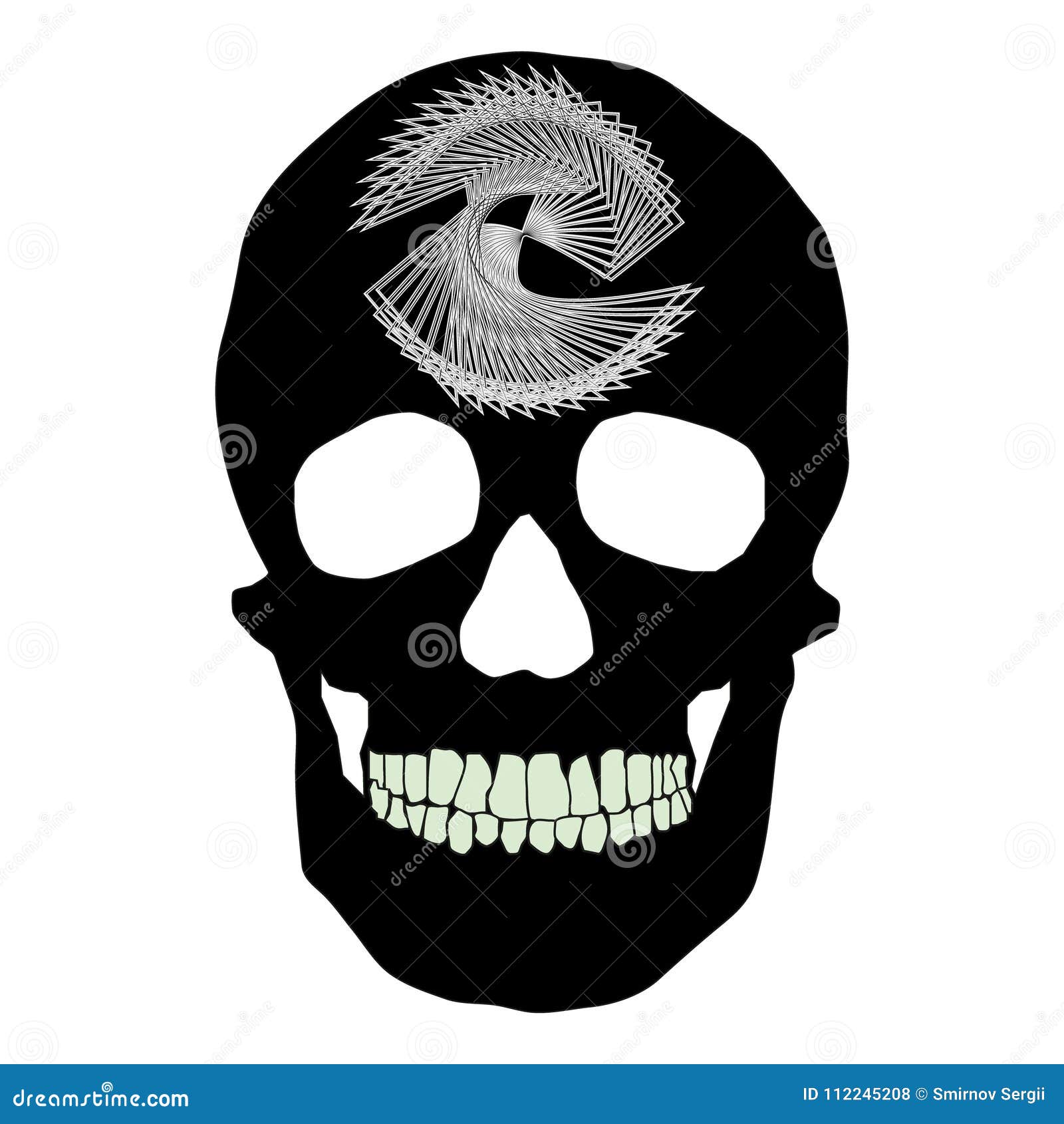 Human Skull Geometry and Design Stock Illustration - Illustration of ...
