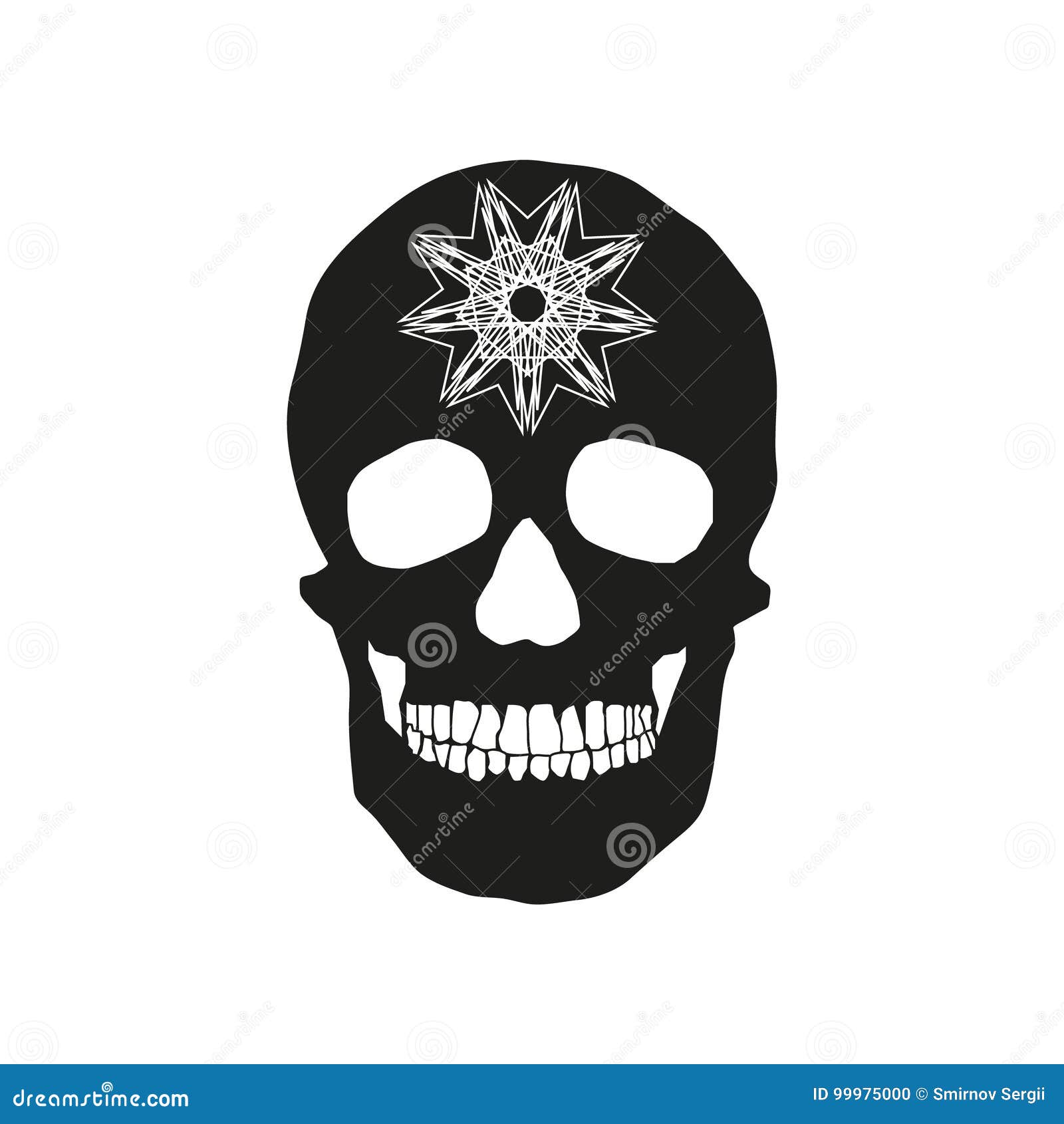 Human Remains of the Skull Bones Stock Illustration - Illustration of ...
