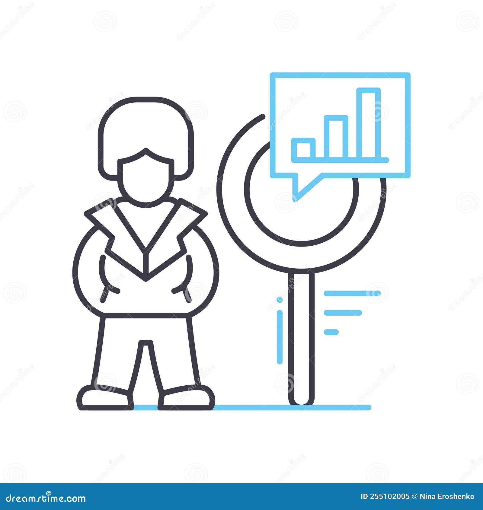 Resource Analysis Linear Icons Set. Planning, Evaluation ...