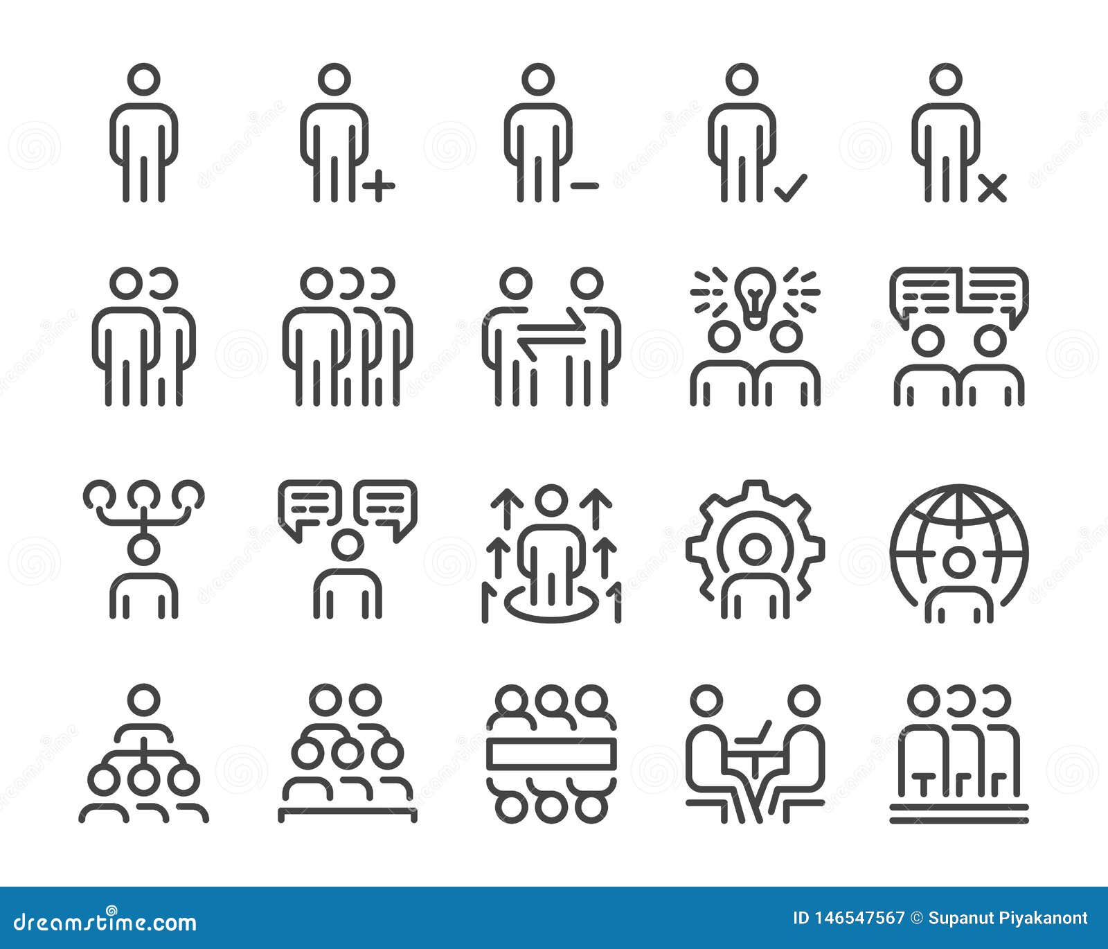 Human Resource Analytics Line Icons Collection. Performance, Metrics ...