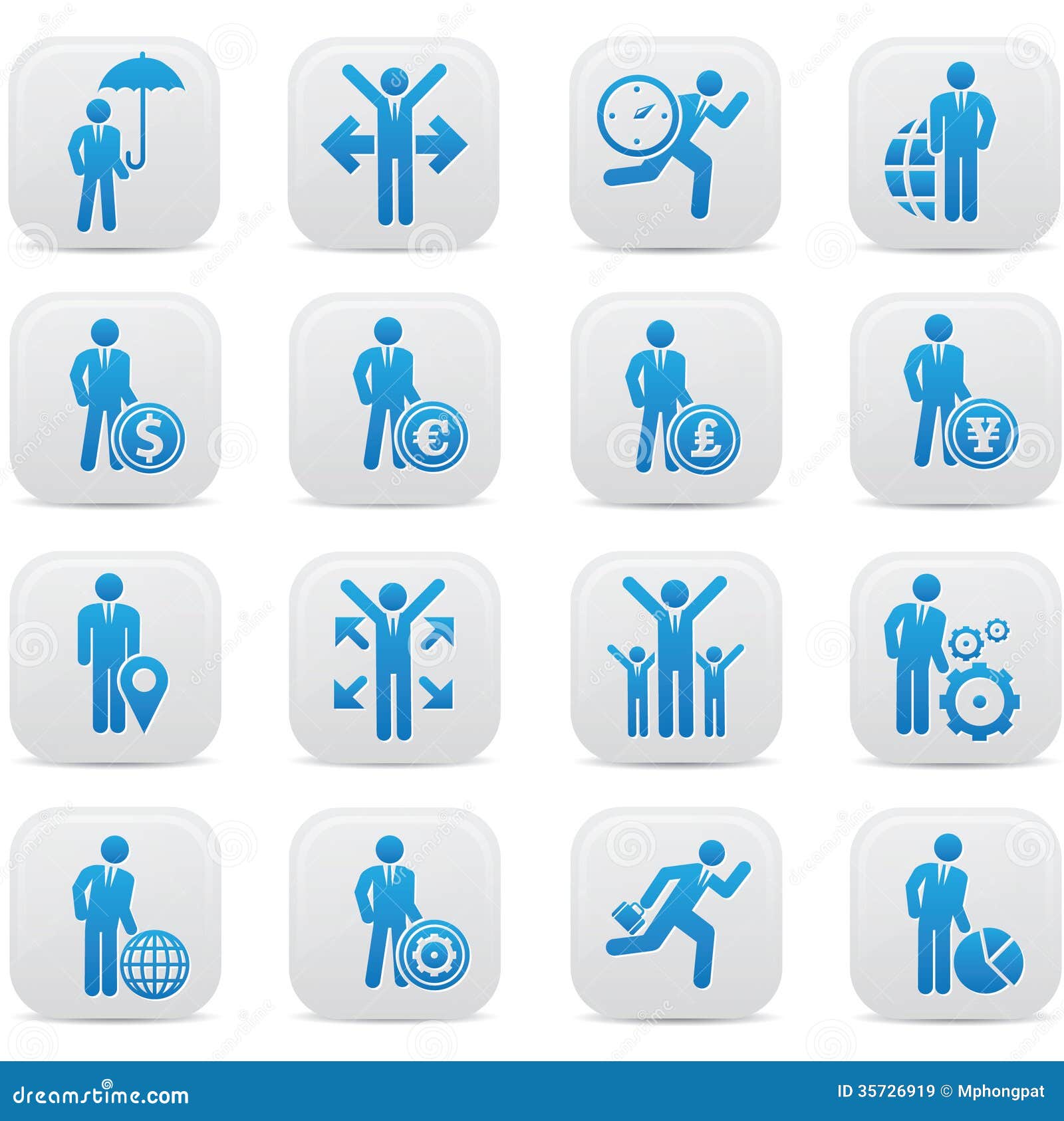 Human Resource,Businessma N Icons,Blue Version Stock Illustration ...