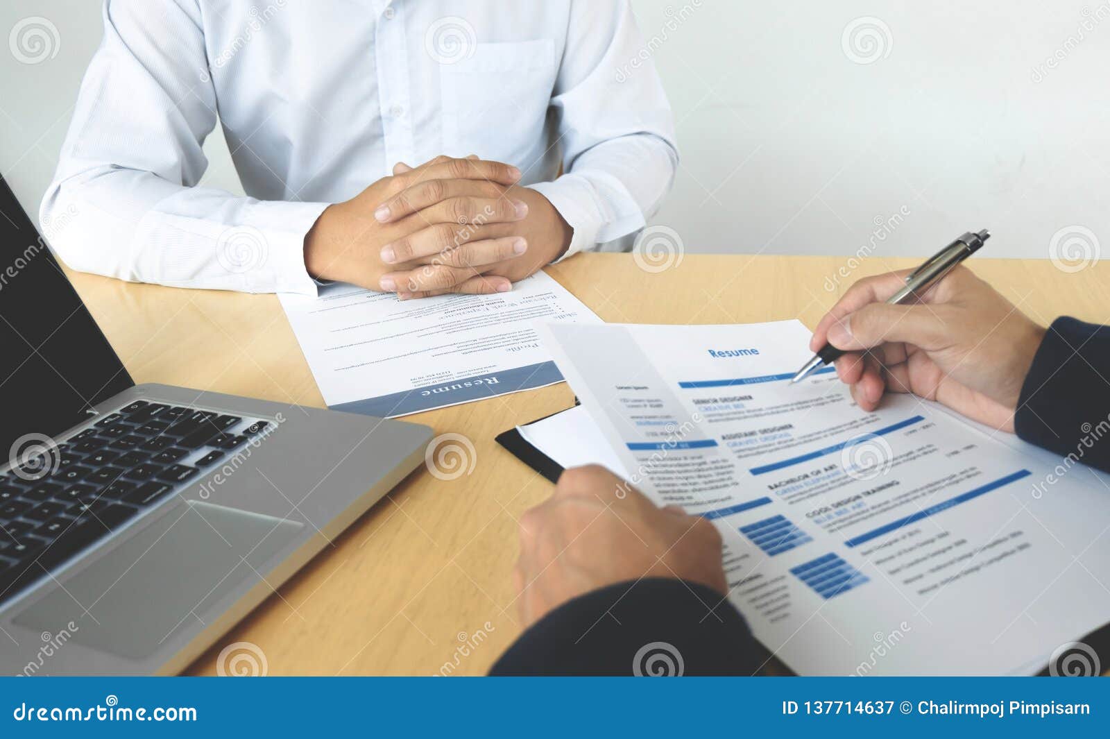 Human Resource Commission Interviewing Candidate at Workplace Stock ...