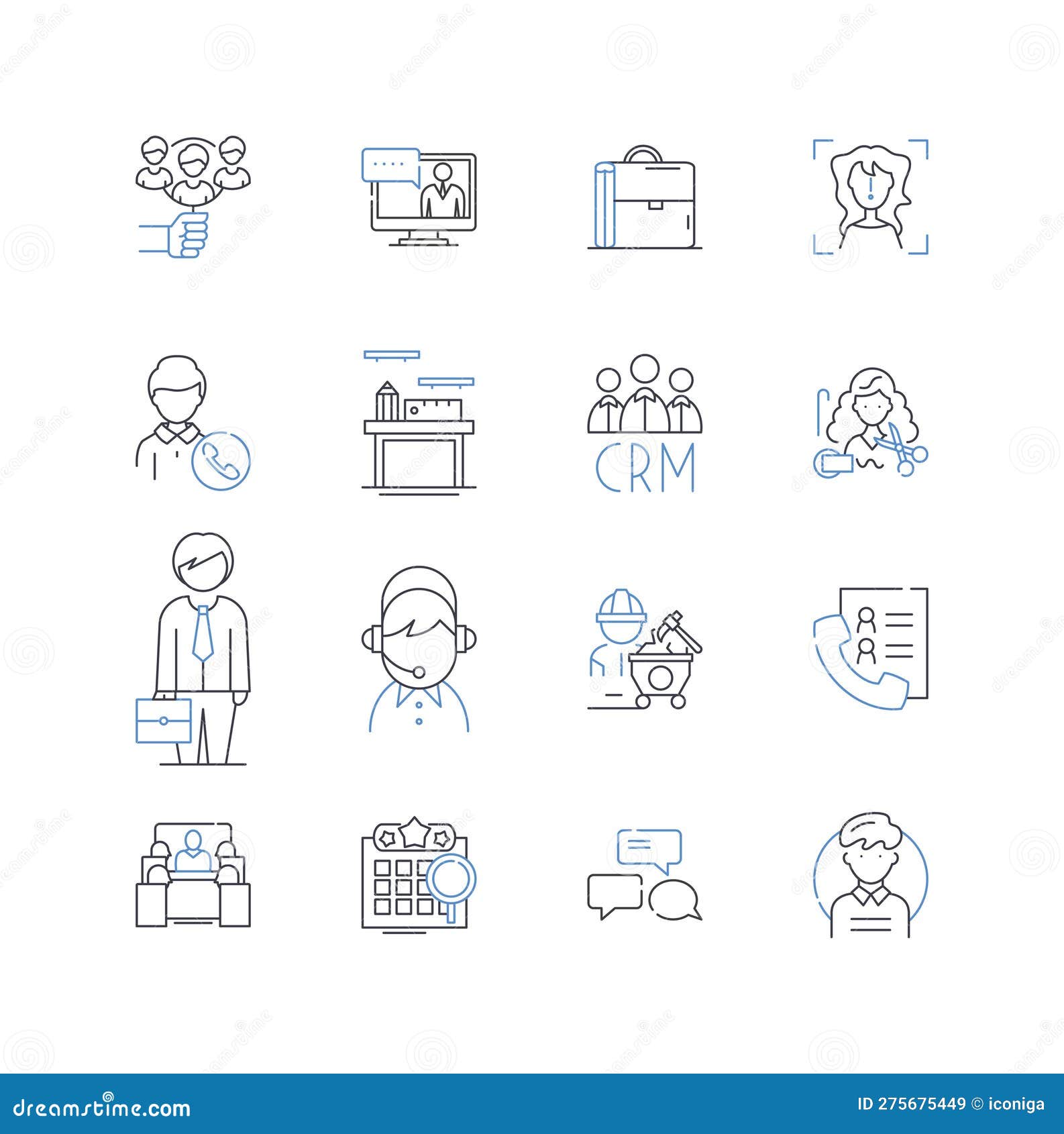 Human Resource Cycle Line Icons Collection. Recruitment, Selection ...