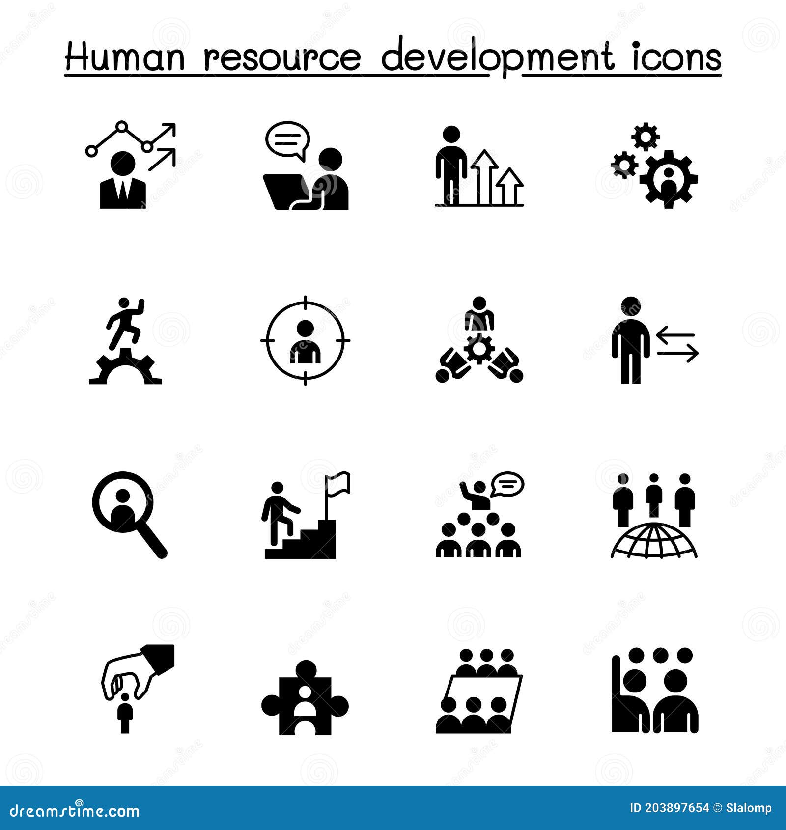 Human Resource Development Icon Set Vector Illustration Graphic Design ...