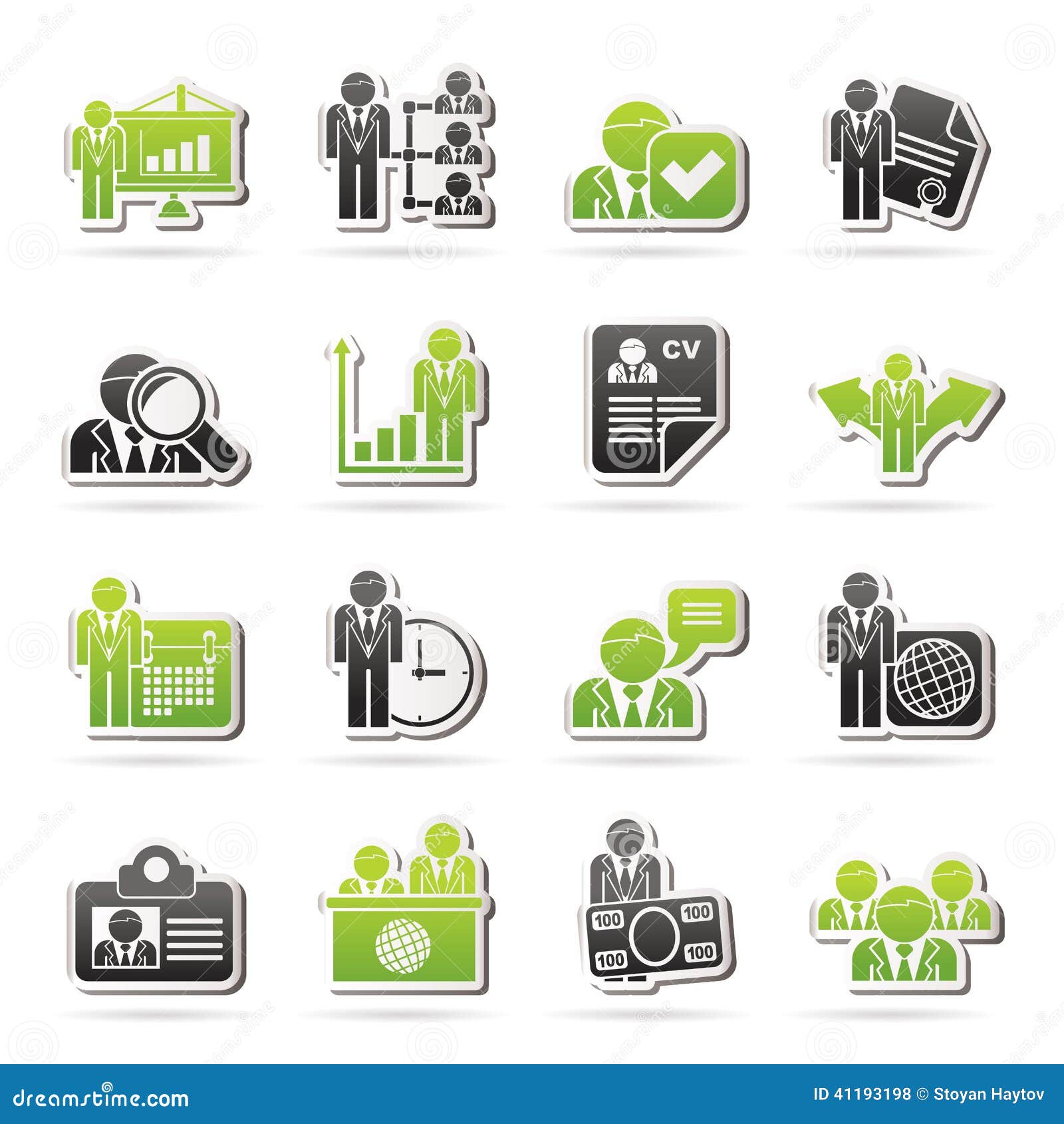 Human Resource and Employment Icons Stock Vector - Illustration of ...