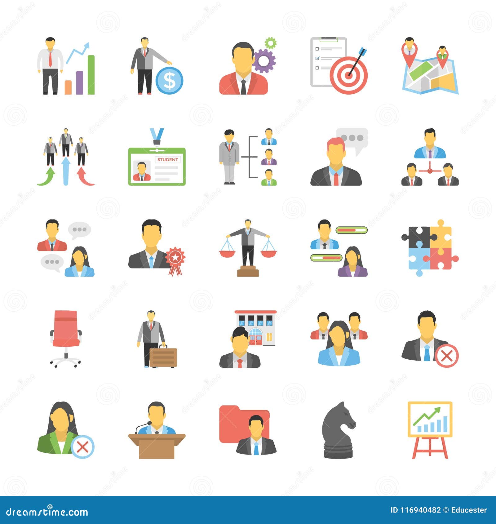 Human Resource Flat Icons stock illustration. Illustration of chess ...