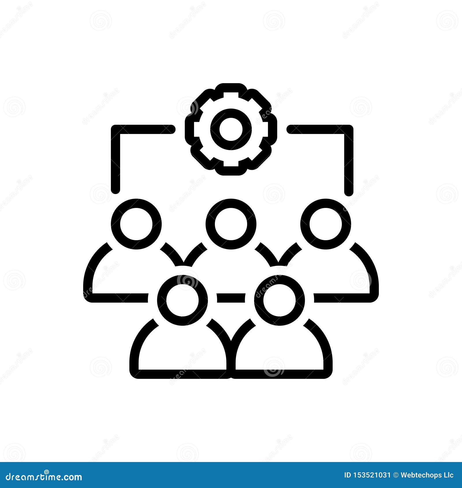Black Line Icon for Human Resource, Human and Executive Stock ...