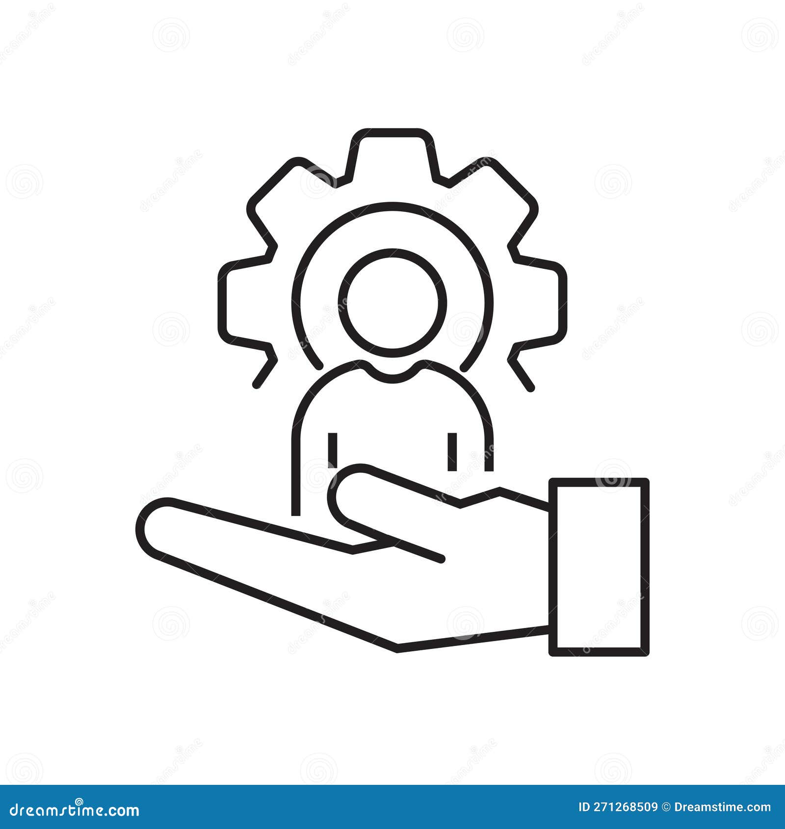 Human Resource Icon in Linear Style Stock Vector - Illustration of ...