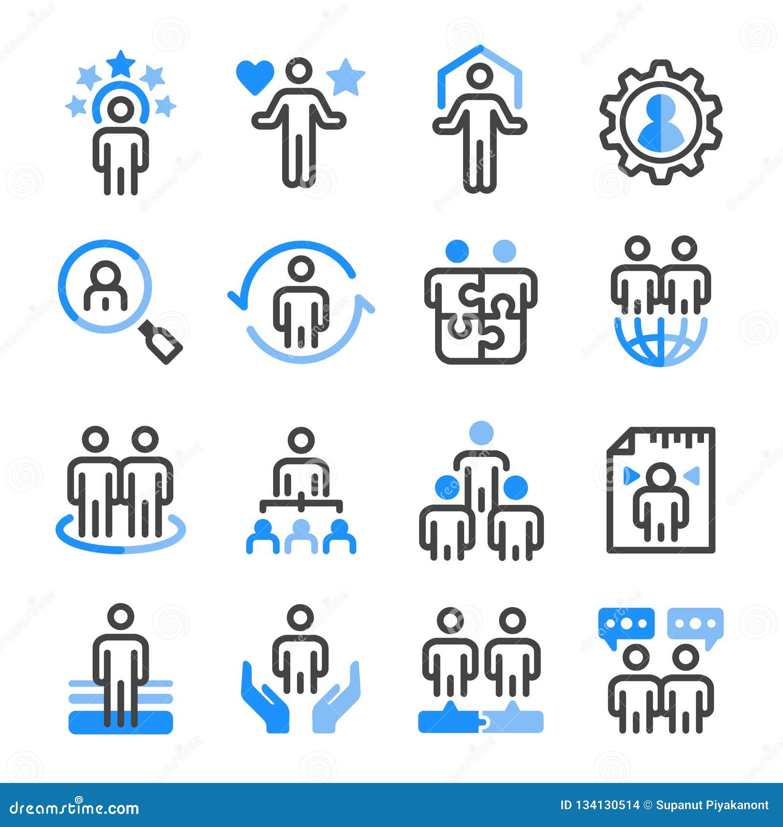 Human Resource Matrix Icon, Black Vector Sign With Editable Strokes ...