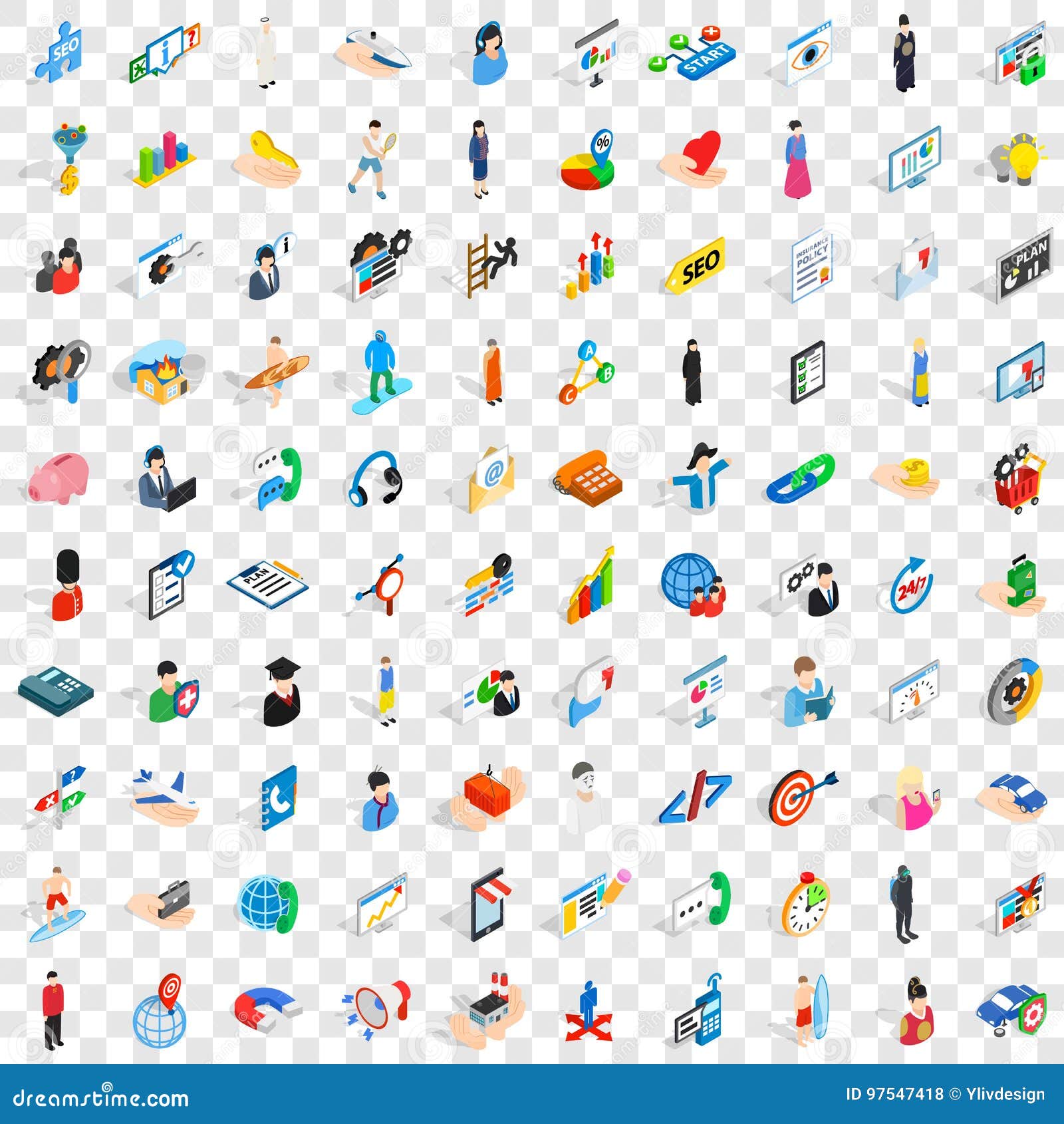 100 Human Resource Icons Set, Isometric 3d Style Stock Vector ...