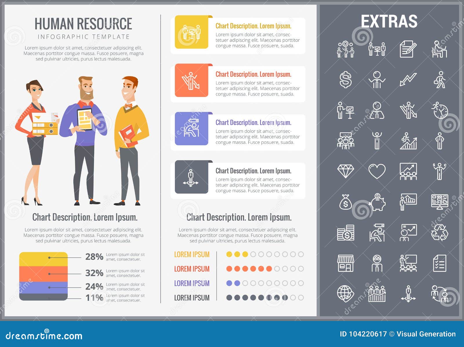 Human Resource Infographic Template and Elements. Stock Vector ...