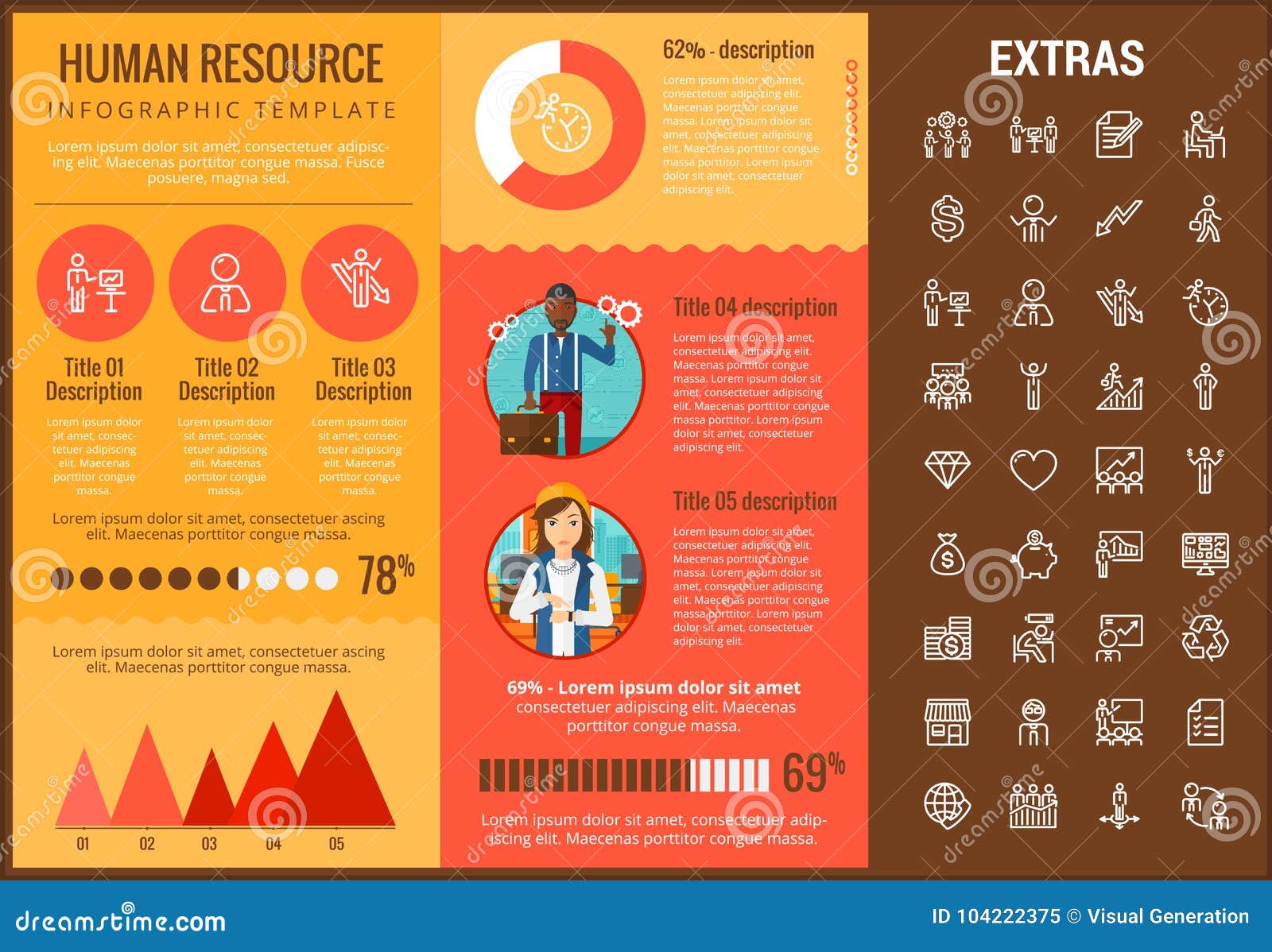 Human Resource Infographic Template and Elements. Stock Vector ...