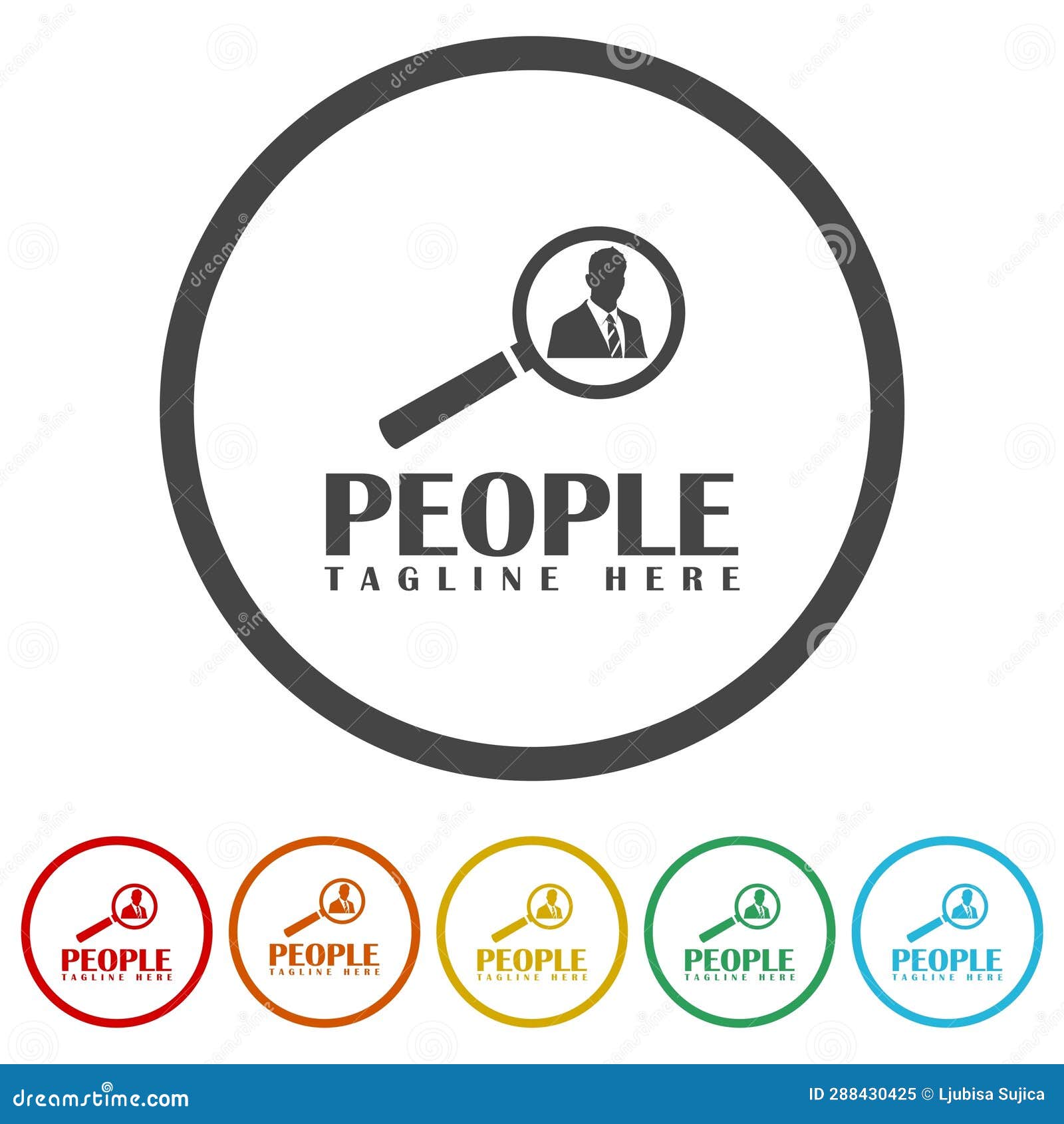 Human Resource Logo Template. Set Icons in Color Circle Buttons Stock ...