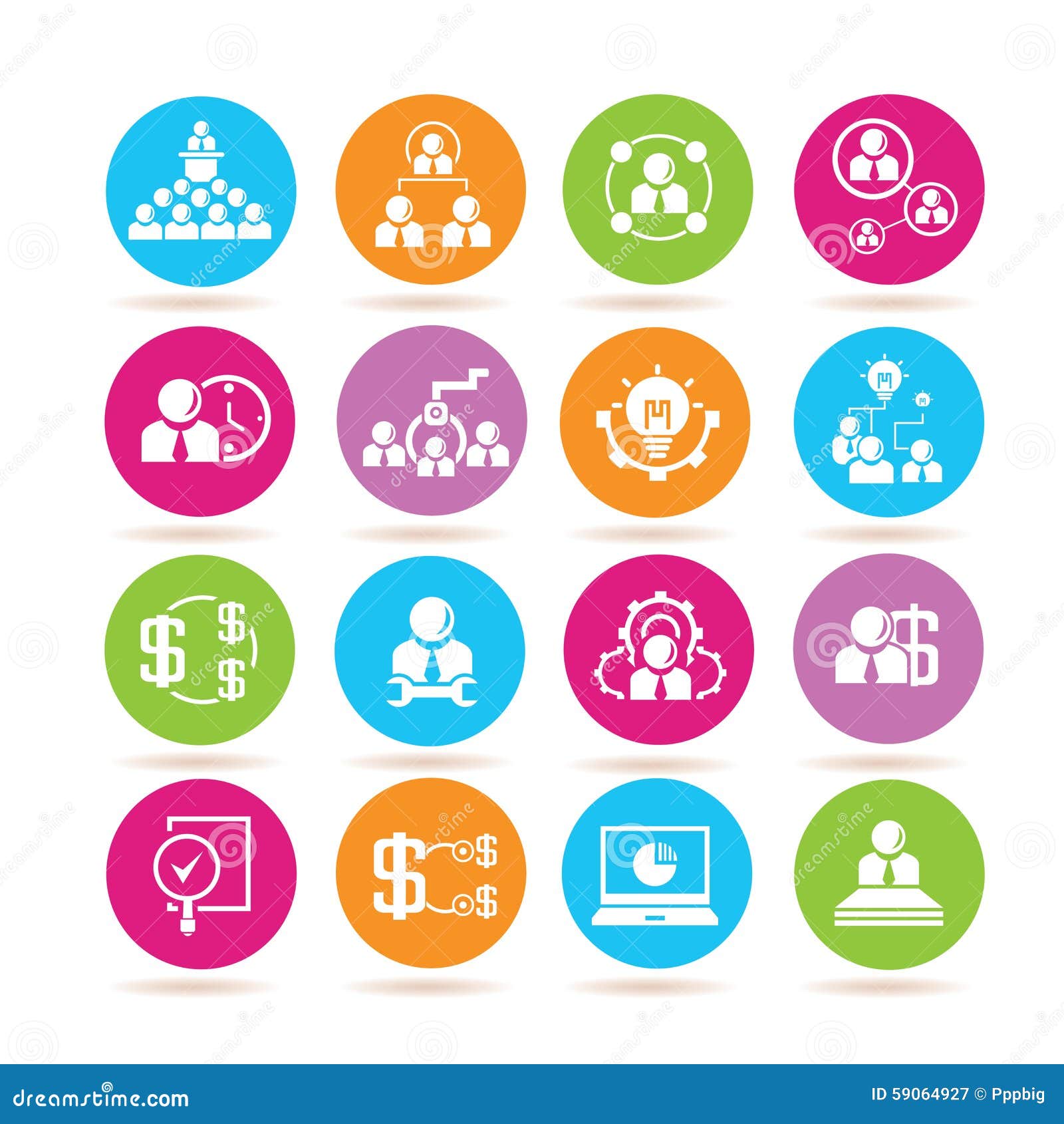 Human Resource Management Icons Stock Illustration - Illustration of ...