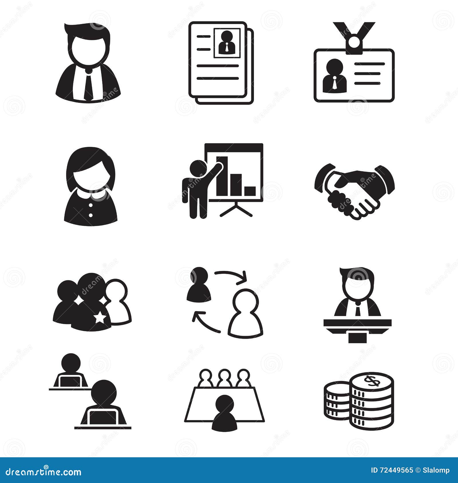 Staff Management Line Icons Collection. Leadership, Communication ...