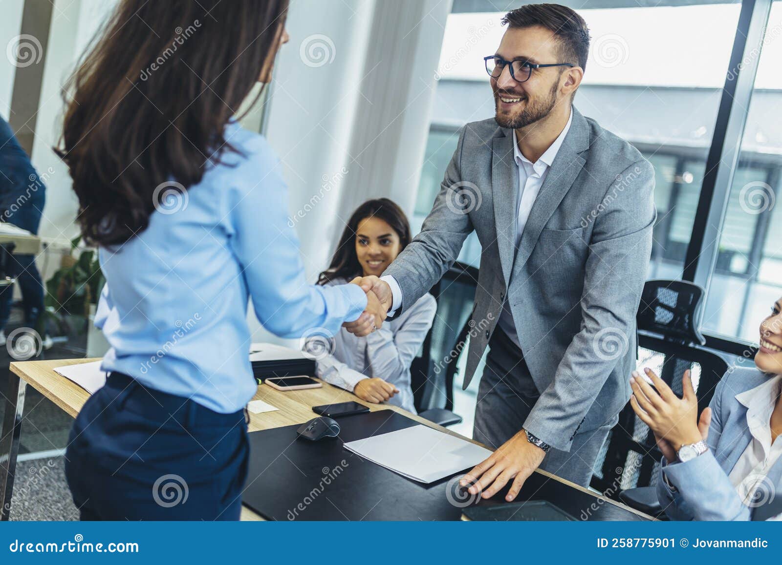 Human Resource Team Talking To a Candidate during a Job Interview in ...