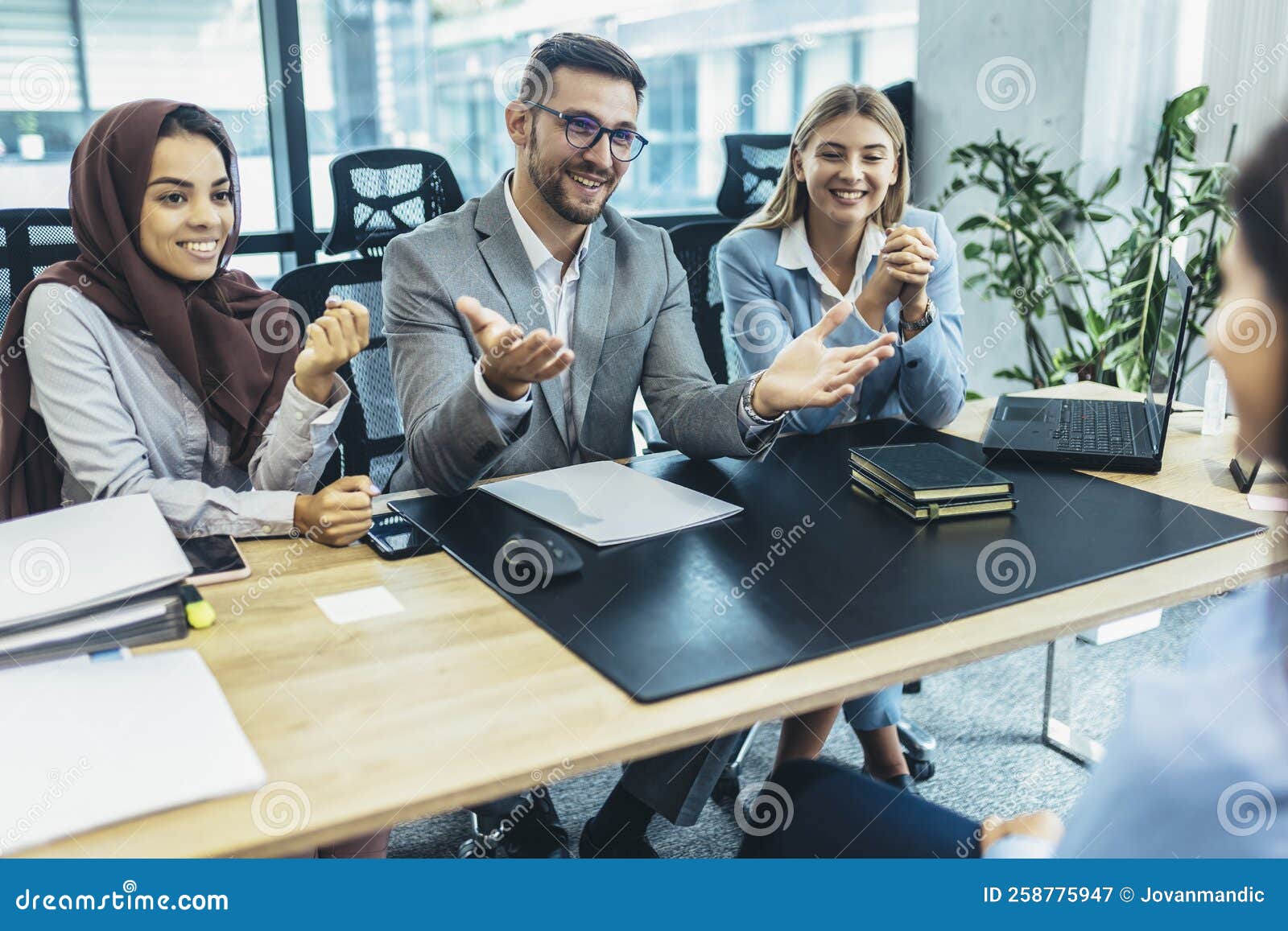 Human Resource Team Talking To a Candidate during a Job Interview in ...
