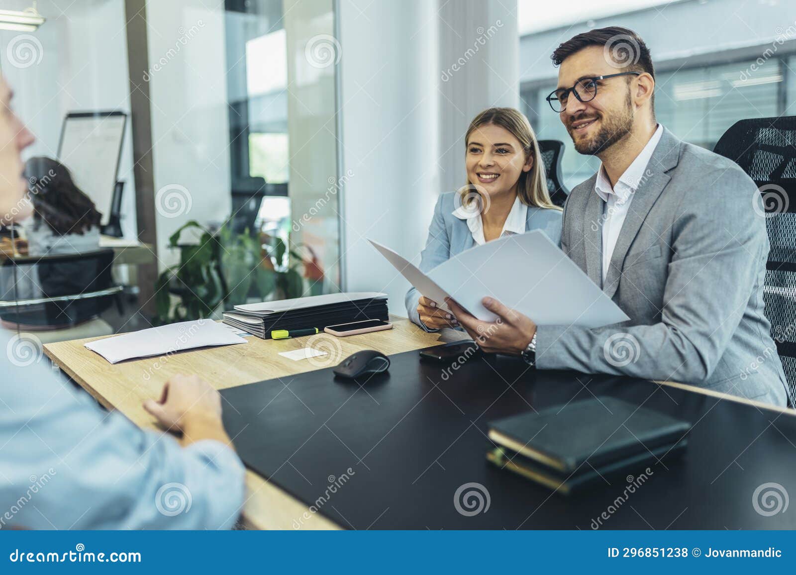 Human Resource Team Talking To a Candidate during a Job Interview Stock ...