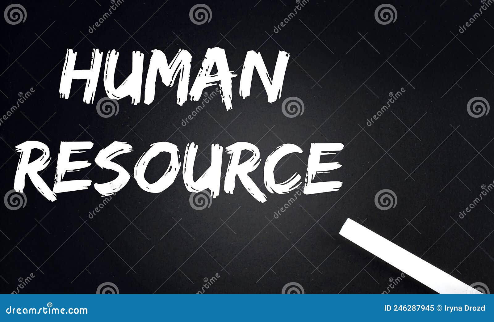 HUMAN RESOURCE Text on Black Chalkboard with a Piece of Chalk Stock ...