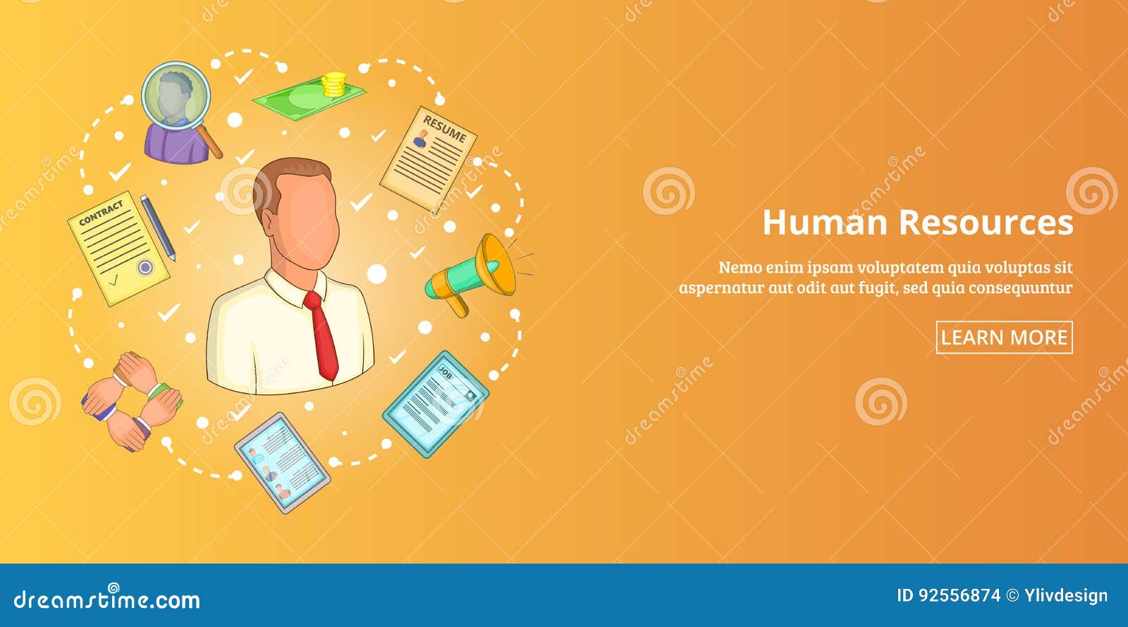 Human Resources Banner Horizontal, Cartoon Style Stock Vector ...