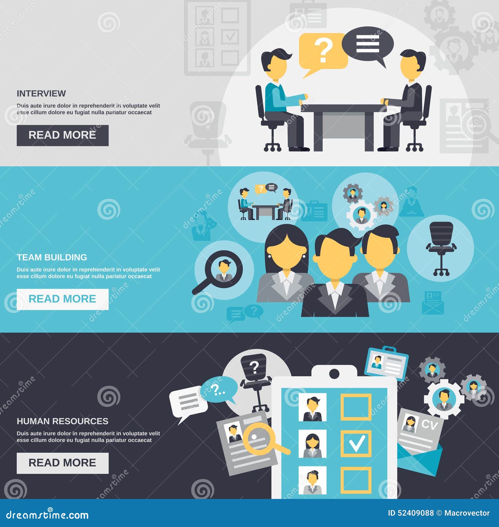 Human Resources Banner stock vector. Illustration of collection - 52409088