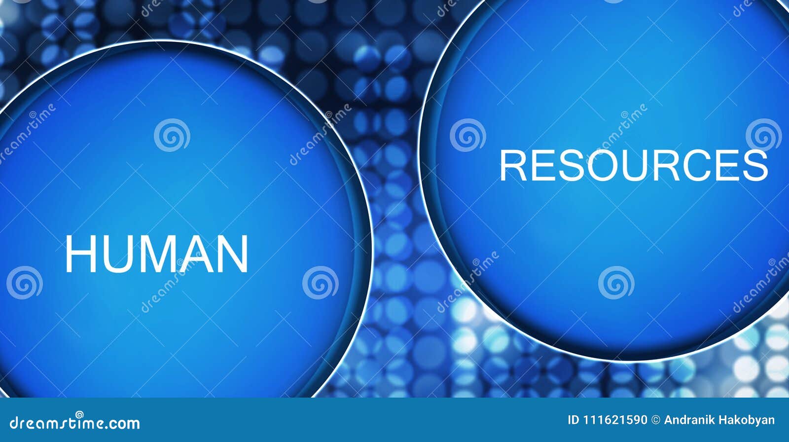 Human Resources on Blue Background. Stock Illustration - Illustration ...