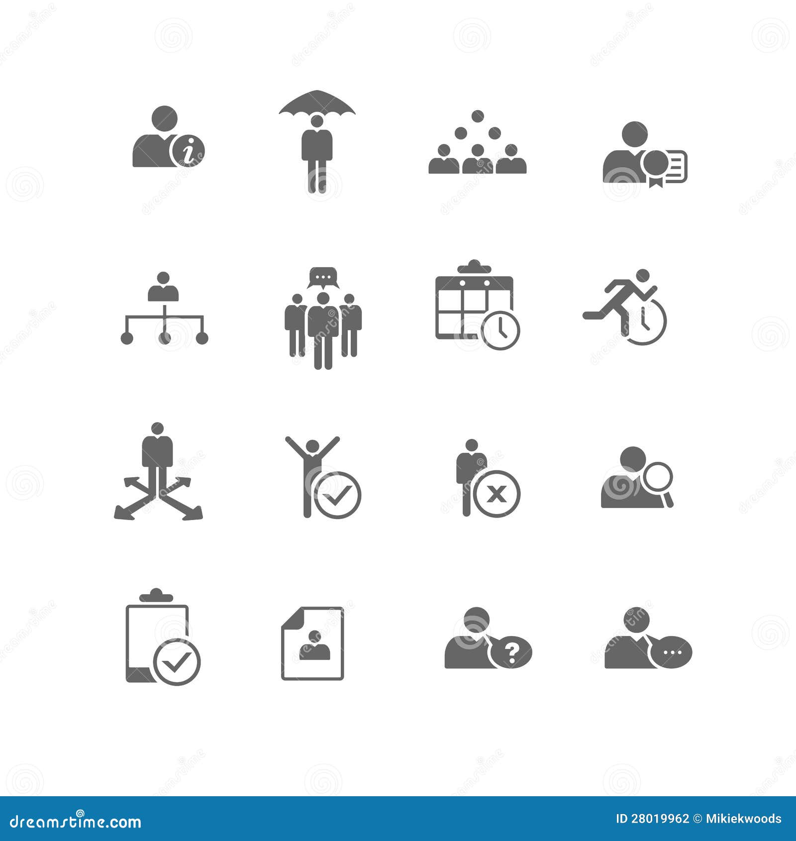 Human Resources Business Management Icon Set Stock Vector ...