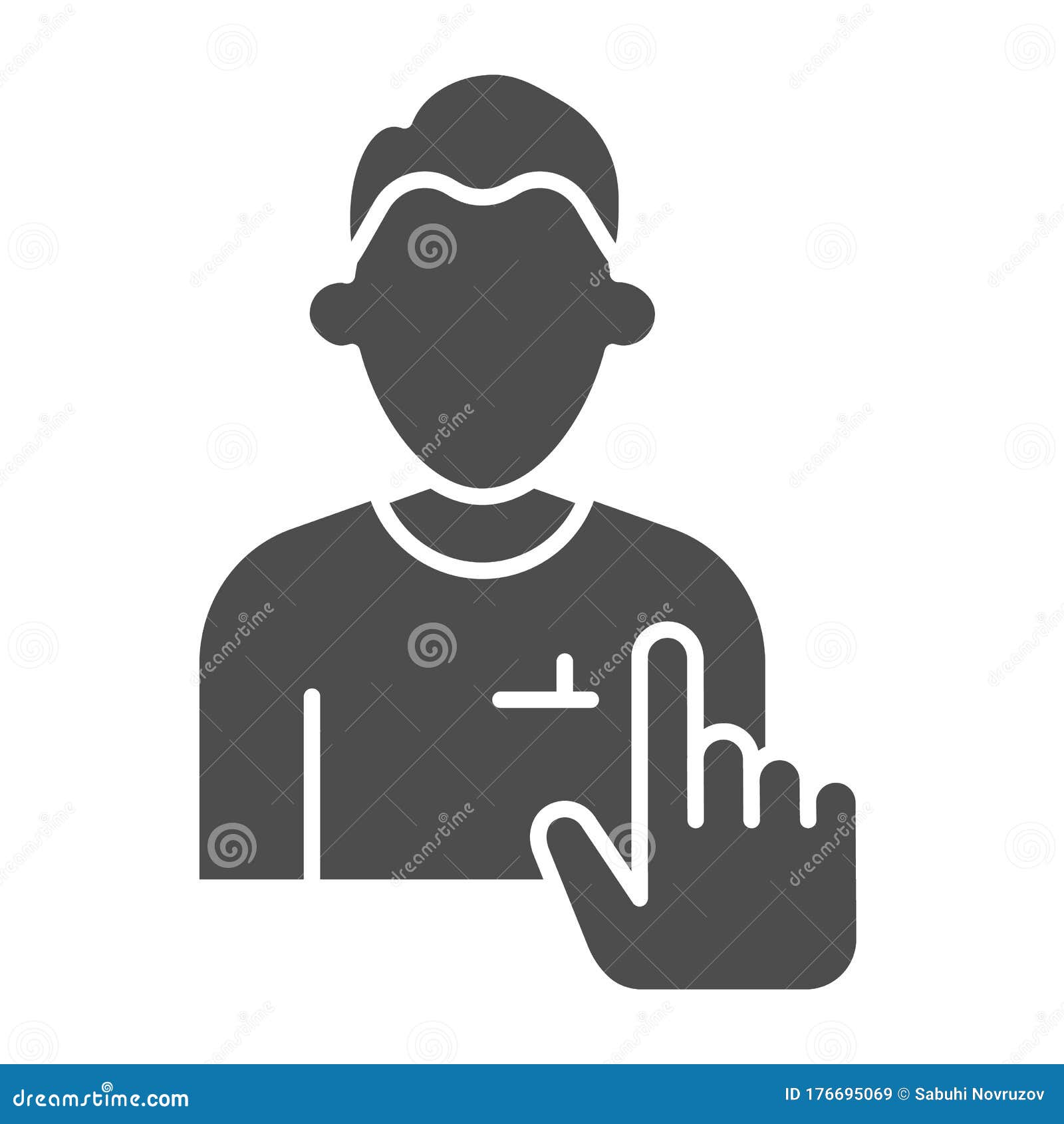 Human Resources Choice Solid Icon. Man and Hand Pointer, Person ...