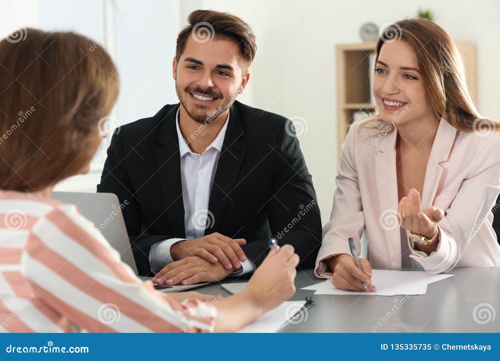 Human Resources Commission Conducting Job Interview Stock Image - Image ...