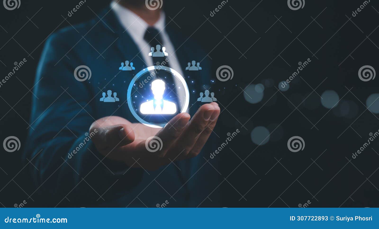 Human Resources Concept, Businessman Touching Virtual Interface ...