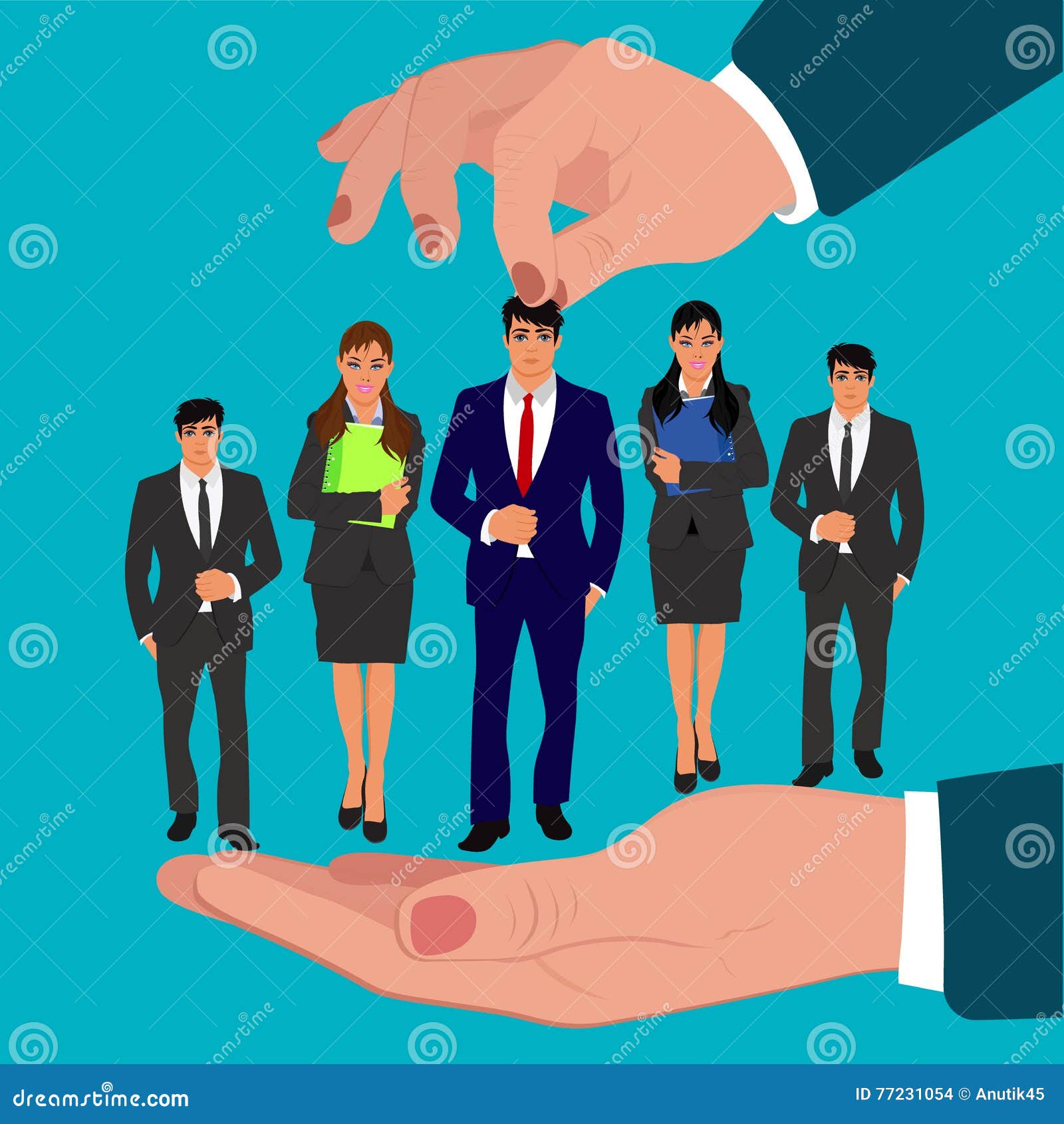 Human Resources Concept, Flat Design, Vector Illustration Stock Vector ...