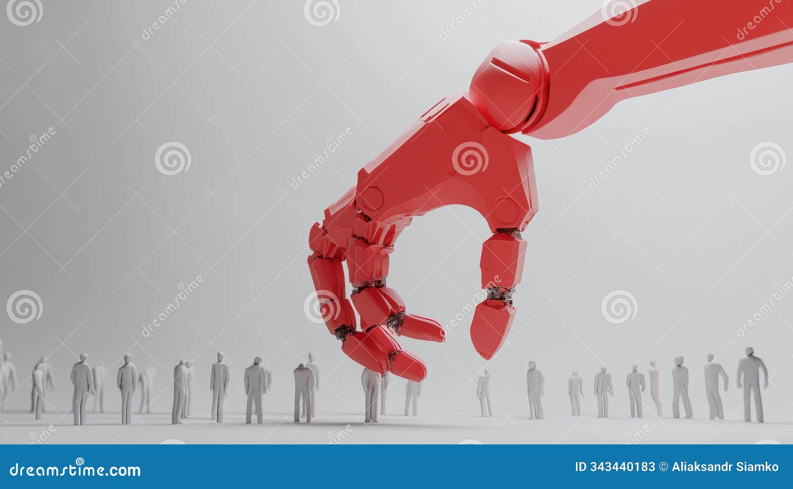 Human Resources Concept with Mechanical Claw Picking Figure Selection ...