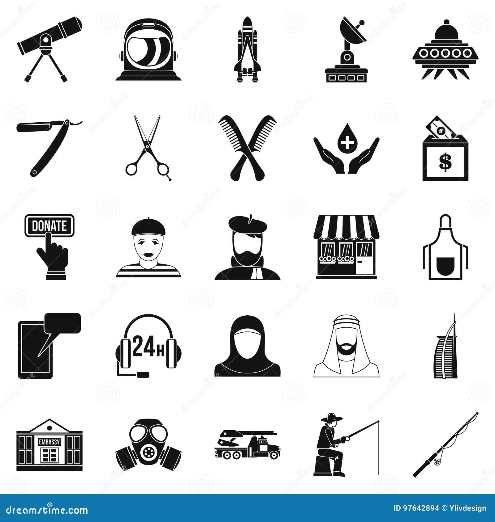 Human Resources Department Icons Set, Simple Style Stock Vector ...