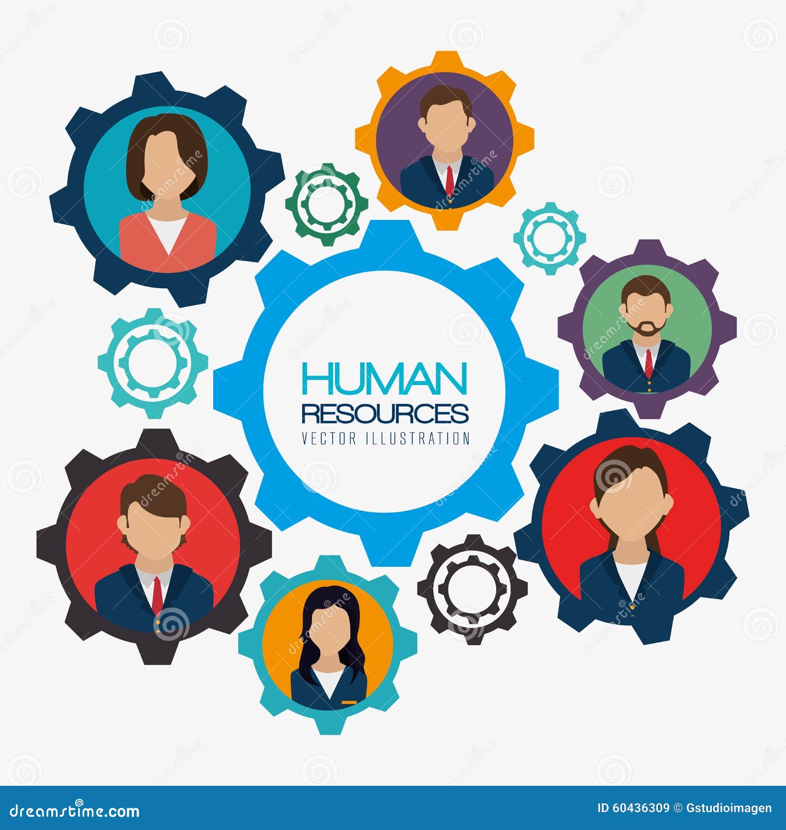 Human resources design. stock vector. Illustration of businessgears ...