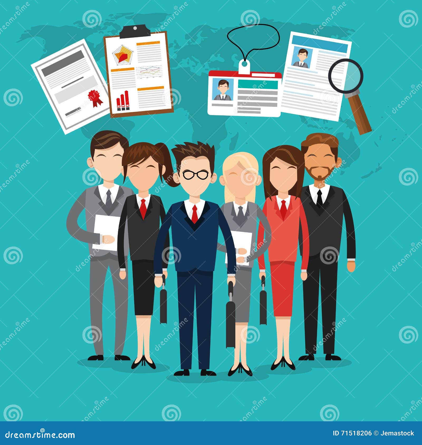 Human Resources Design. People Icon. Colorful Illustration Stock Vector ...