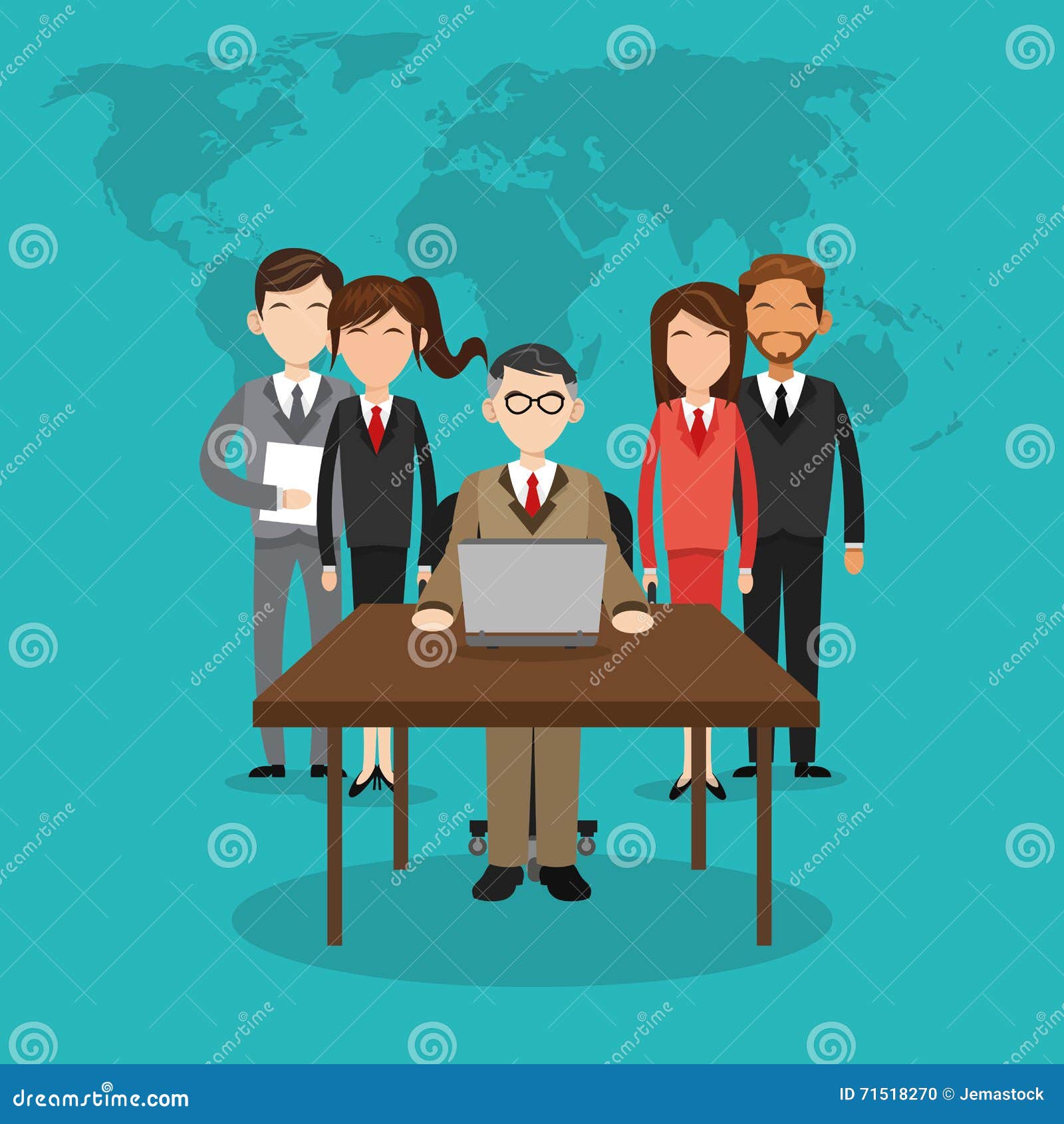 Human Resources Design. People Icon. Colorful Illustration Stock Vector ...