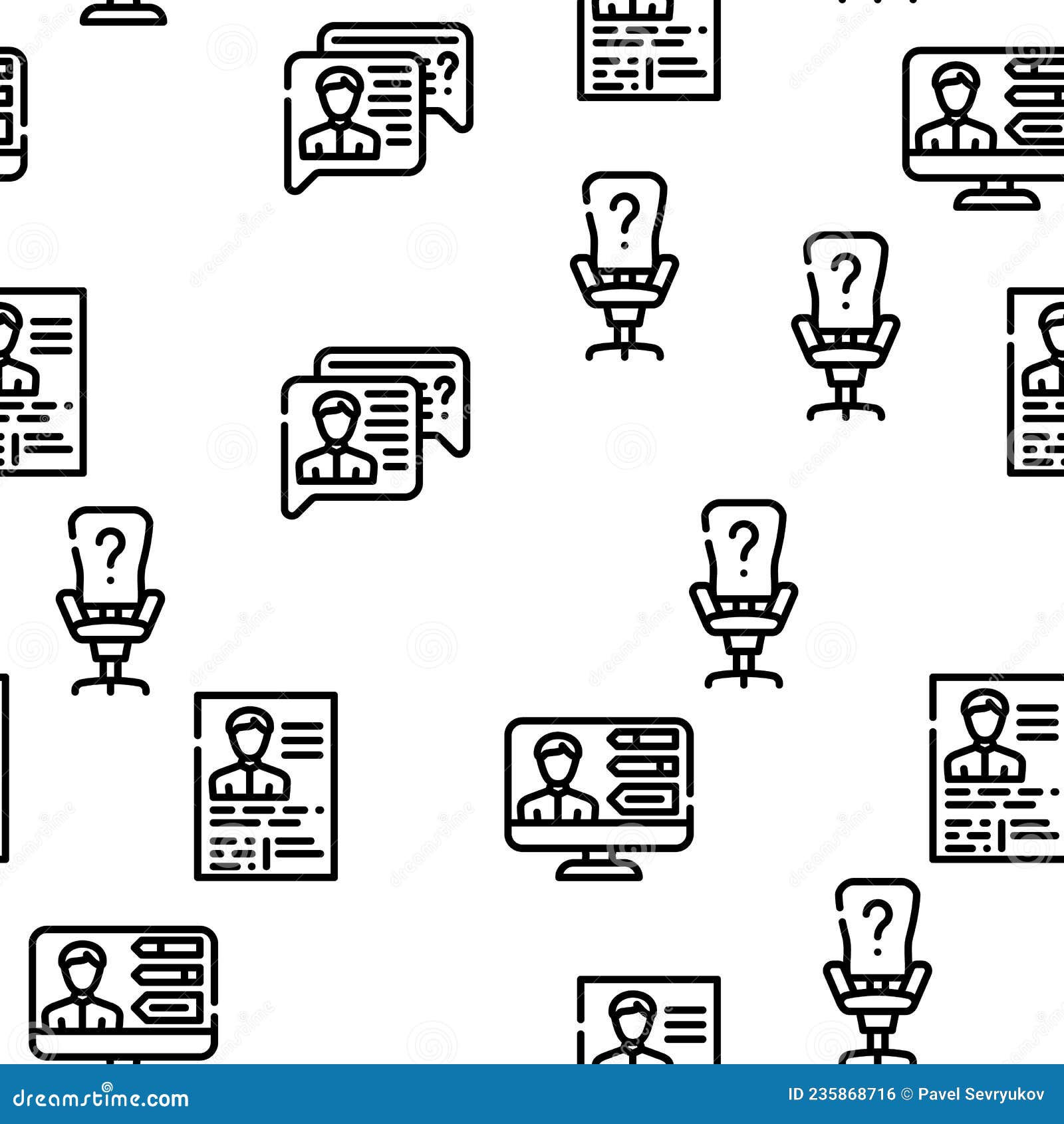 Human Resources Hr Department Vector Seamless Pattern Stock Vector ...