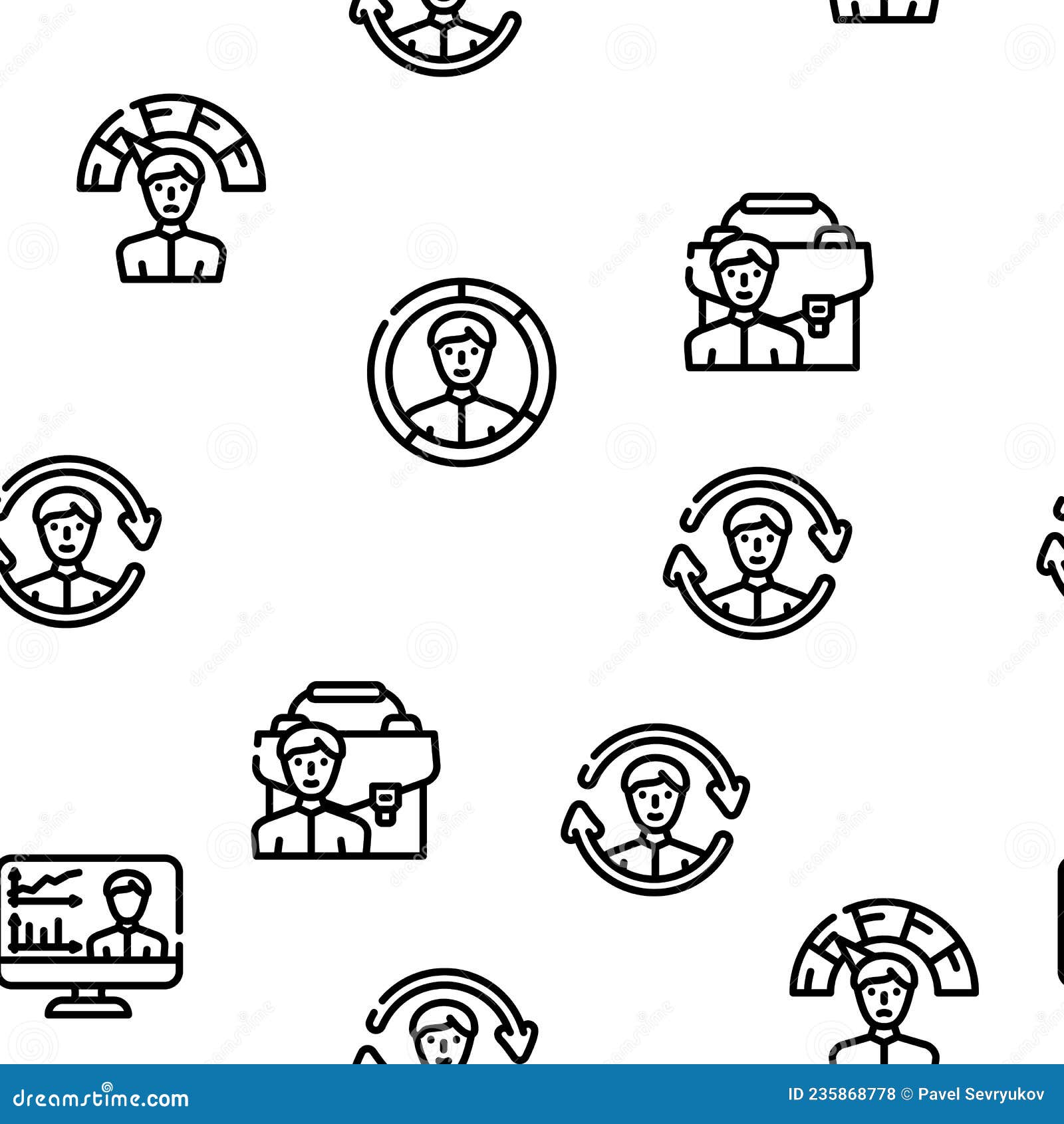 Human Resources Hr Department Vector Seamless Pattern Stock Vector ...