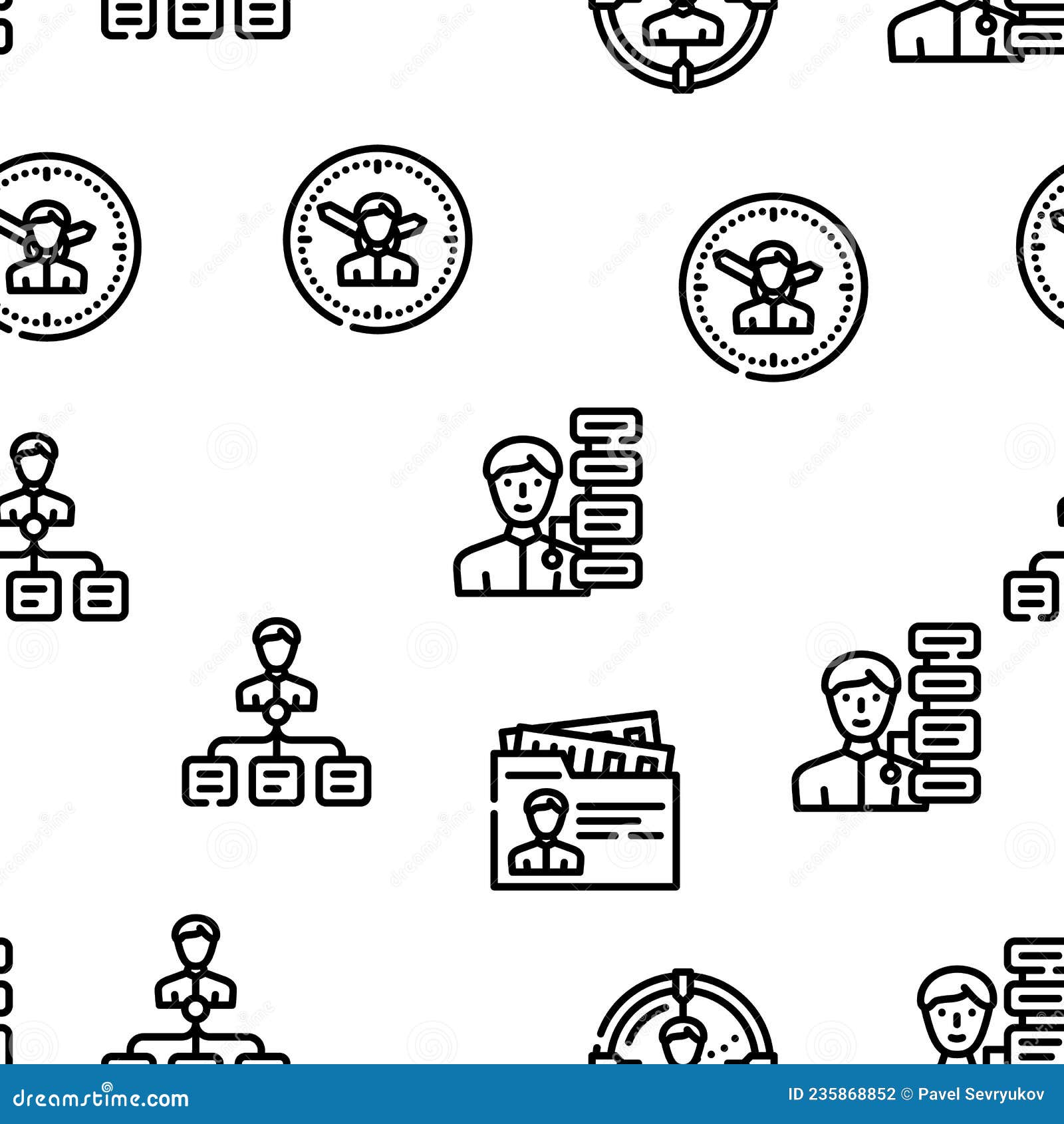 Human Resources Hr Department Vector Seamless Pattern Stock Vector ...