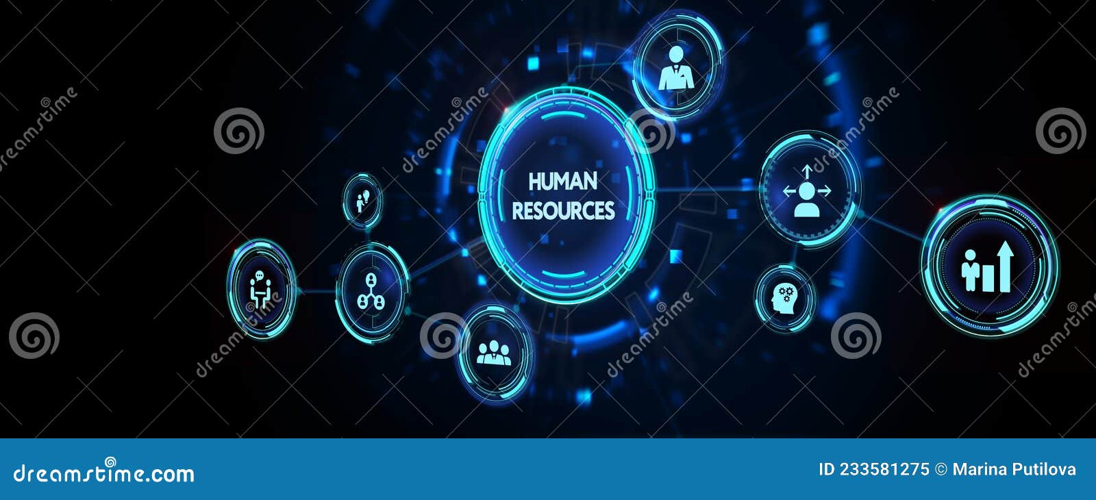 Human Resources HR Management Concept. 3d Illustration Stock ...