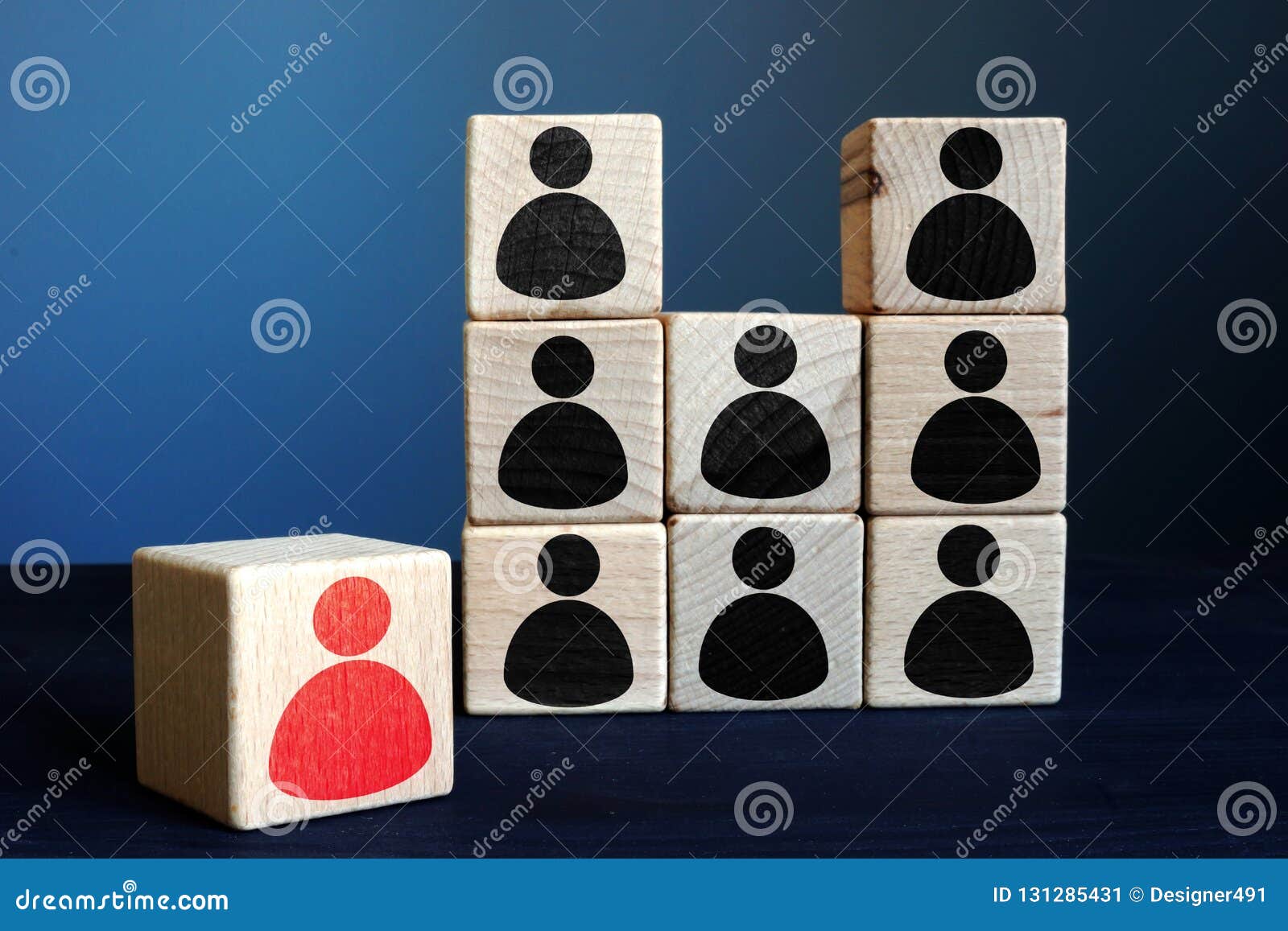 Human Resources HR and Team Building in the Organization. Stack of ...