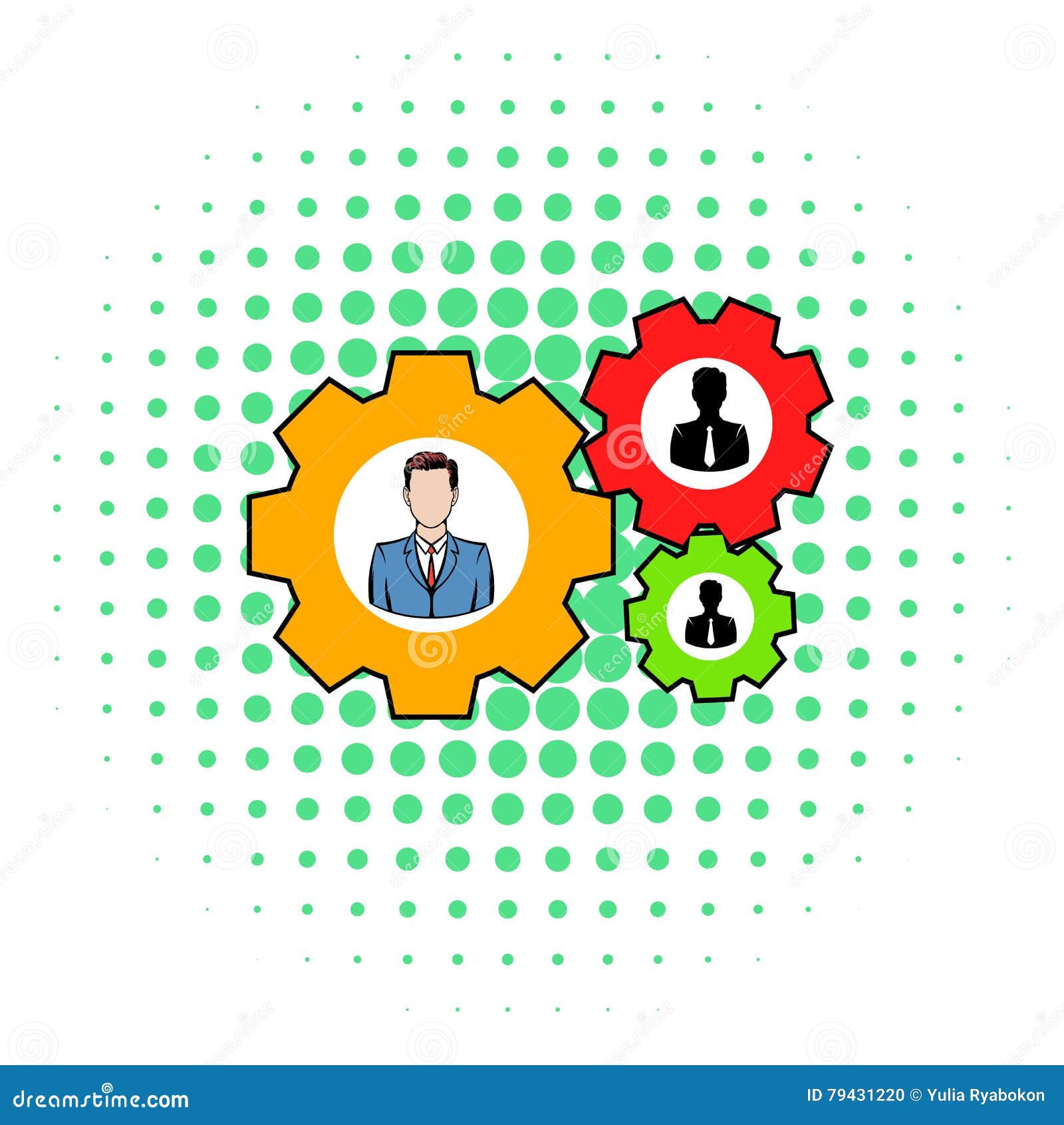 Human Resources Icon, Comics Style Stock Vector - Illustration of glass ...