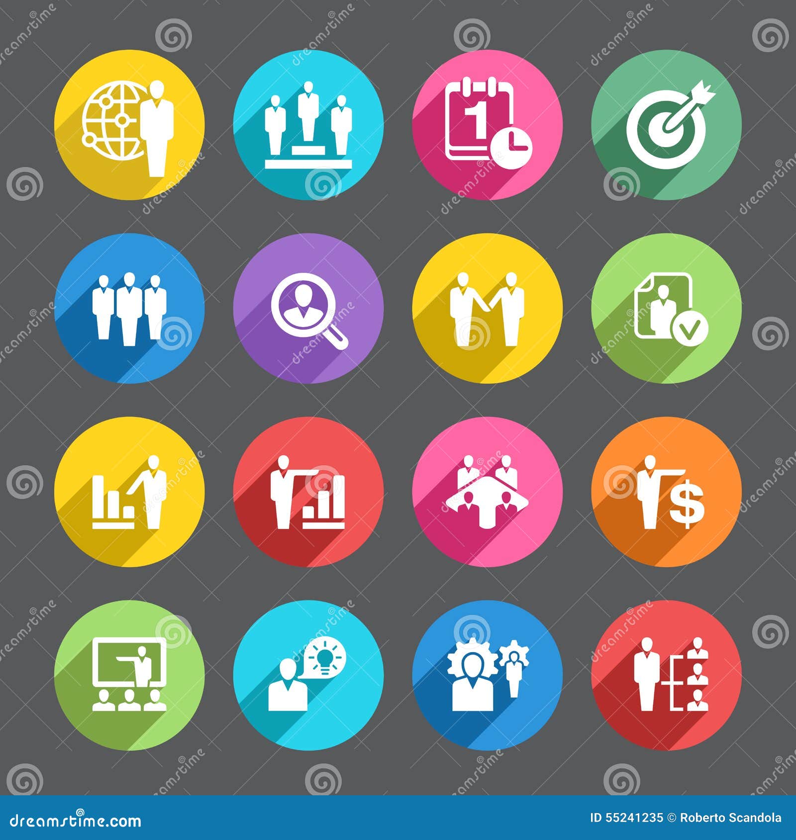 Human Resources Icon Set stock vector. Illustration of isolated - 55241235