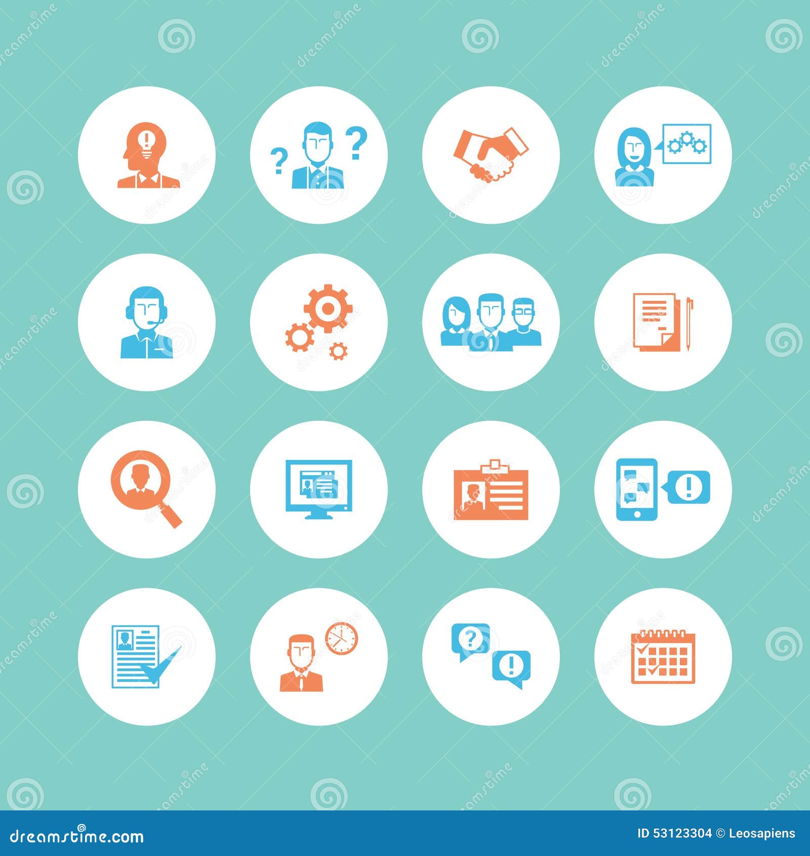 Human Resources Icons stock vector. Illustration of partners - 53123304