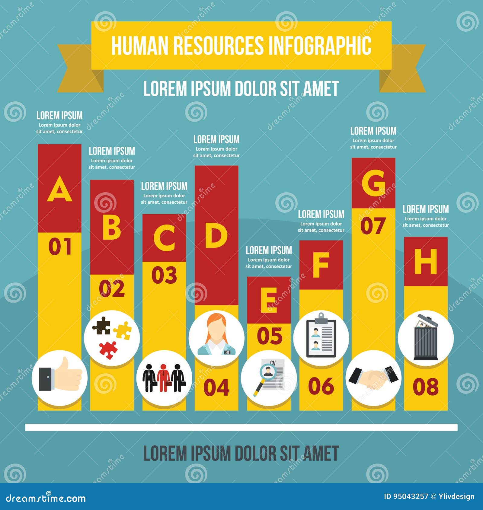 Human Resources Infographic Concept, Flat Style Stock Vector ...