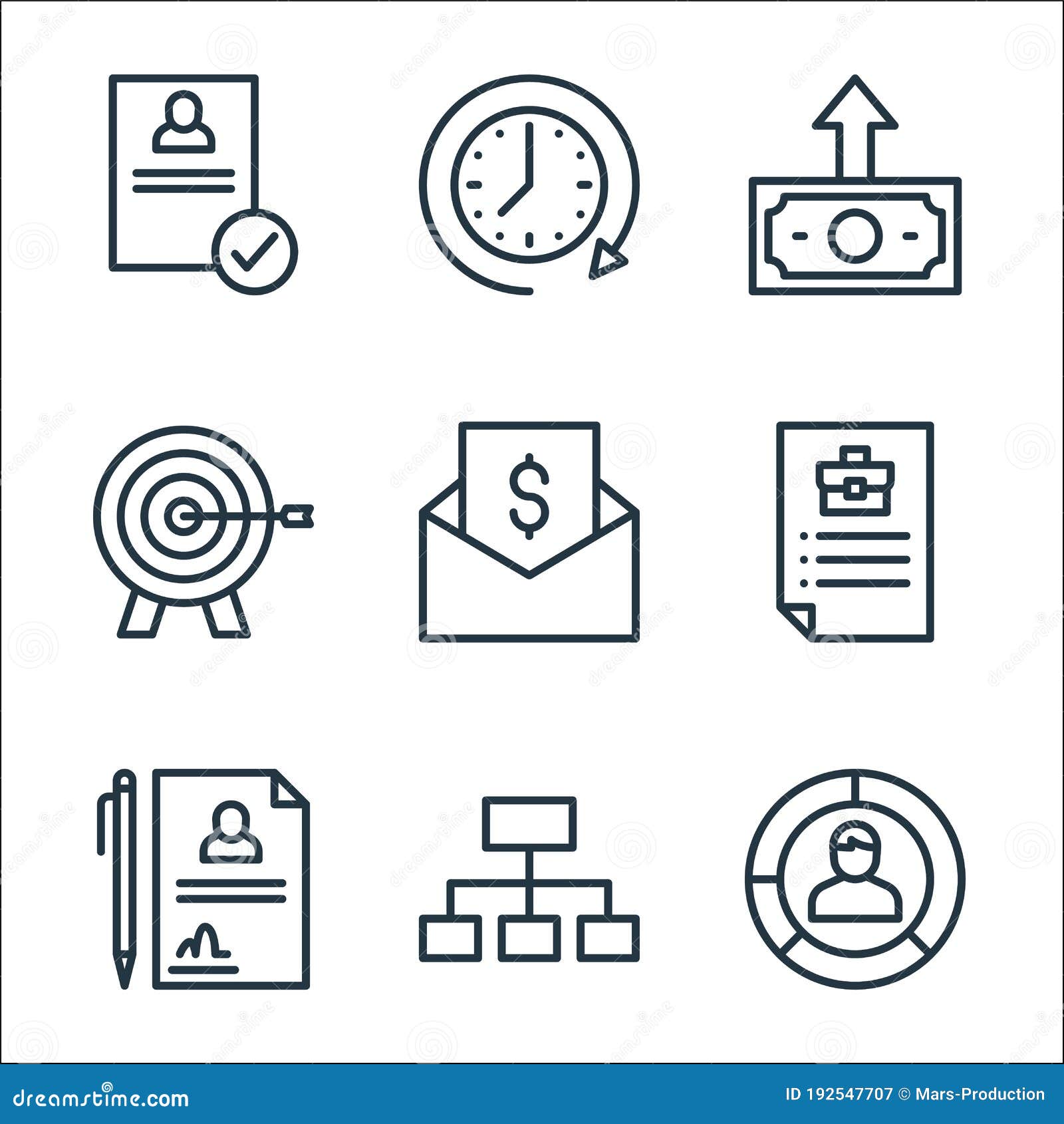 Human Resources Line Icons. Linear Set Stock Vector - Illustration of ...